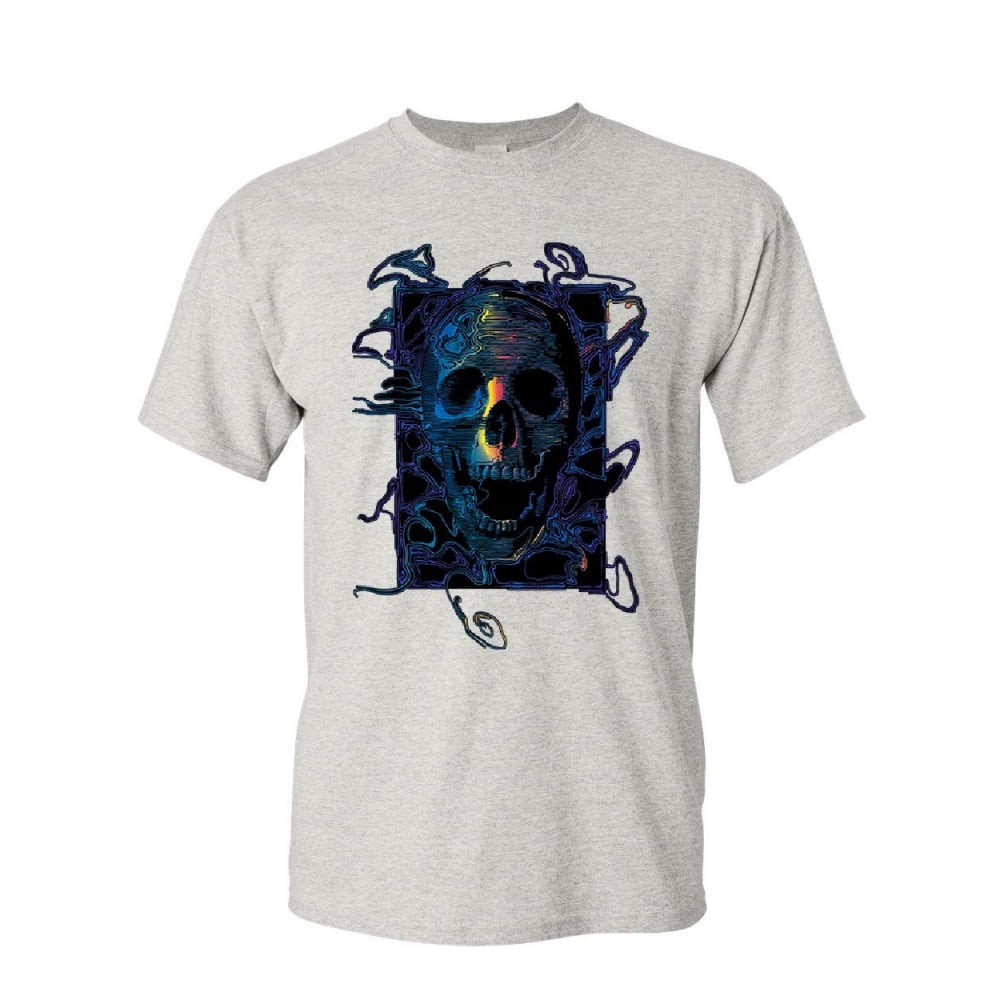 Tee Hunt Neon Skull T-Shirt Reaper Death Skeleton Grin Doom Halloween ...