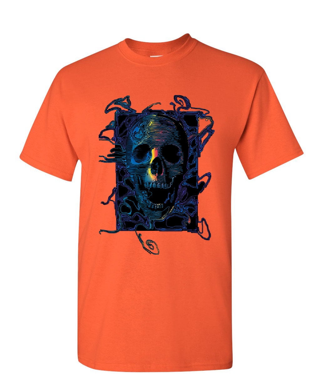 Tee Hunt Neon Skull T-Shirt Reaper Death Skeleton Grin Doom Halloween ...