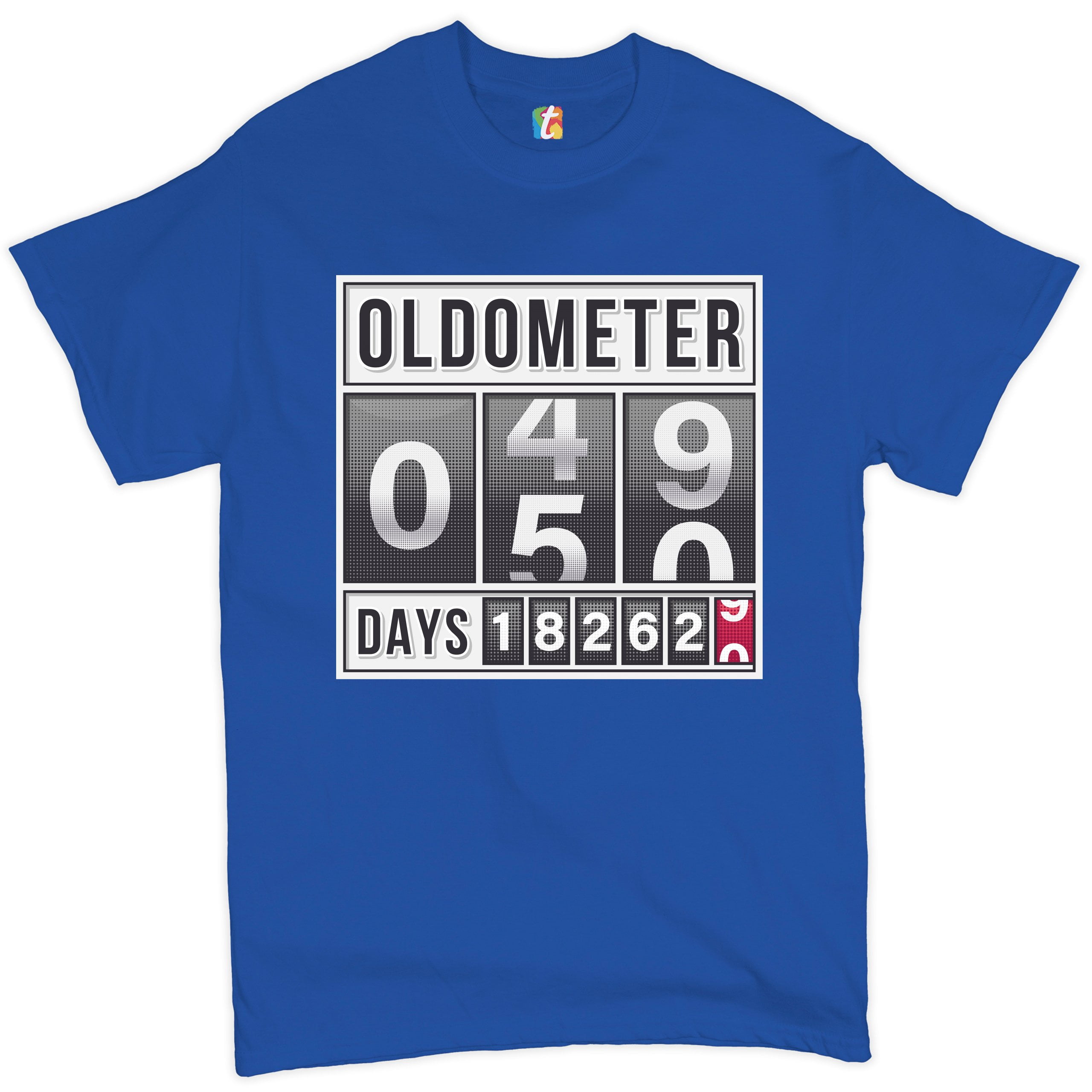 Tee Hunt Oldometer 49-50 T-Shirt 50th Anniversary Funny Odometer Men's ...