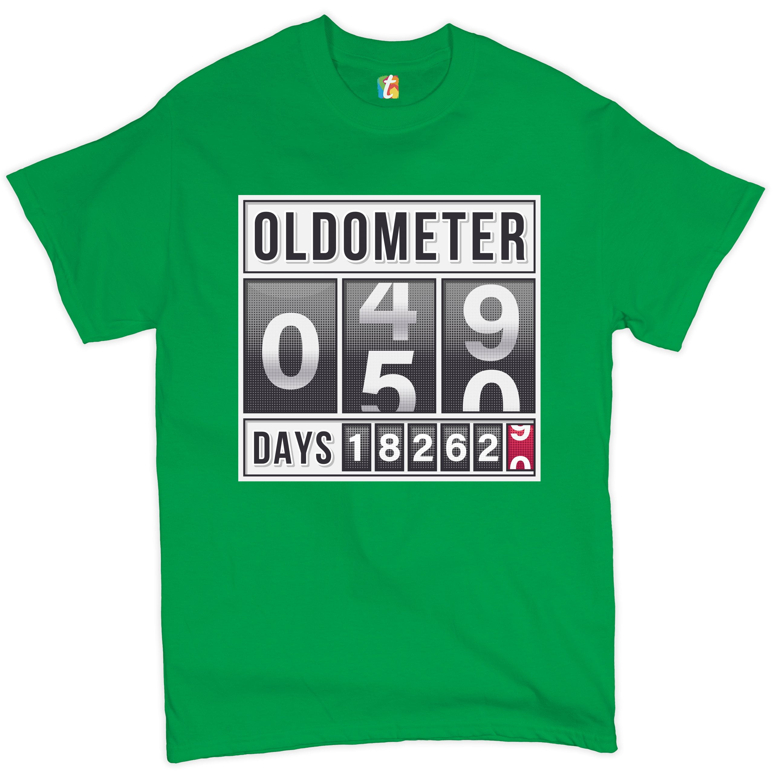 Tee Hunt Oldometer 49-50 T-Shirt 50th Anniversary Funny Odometer Men's ...