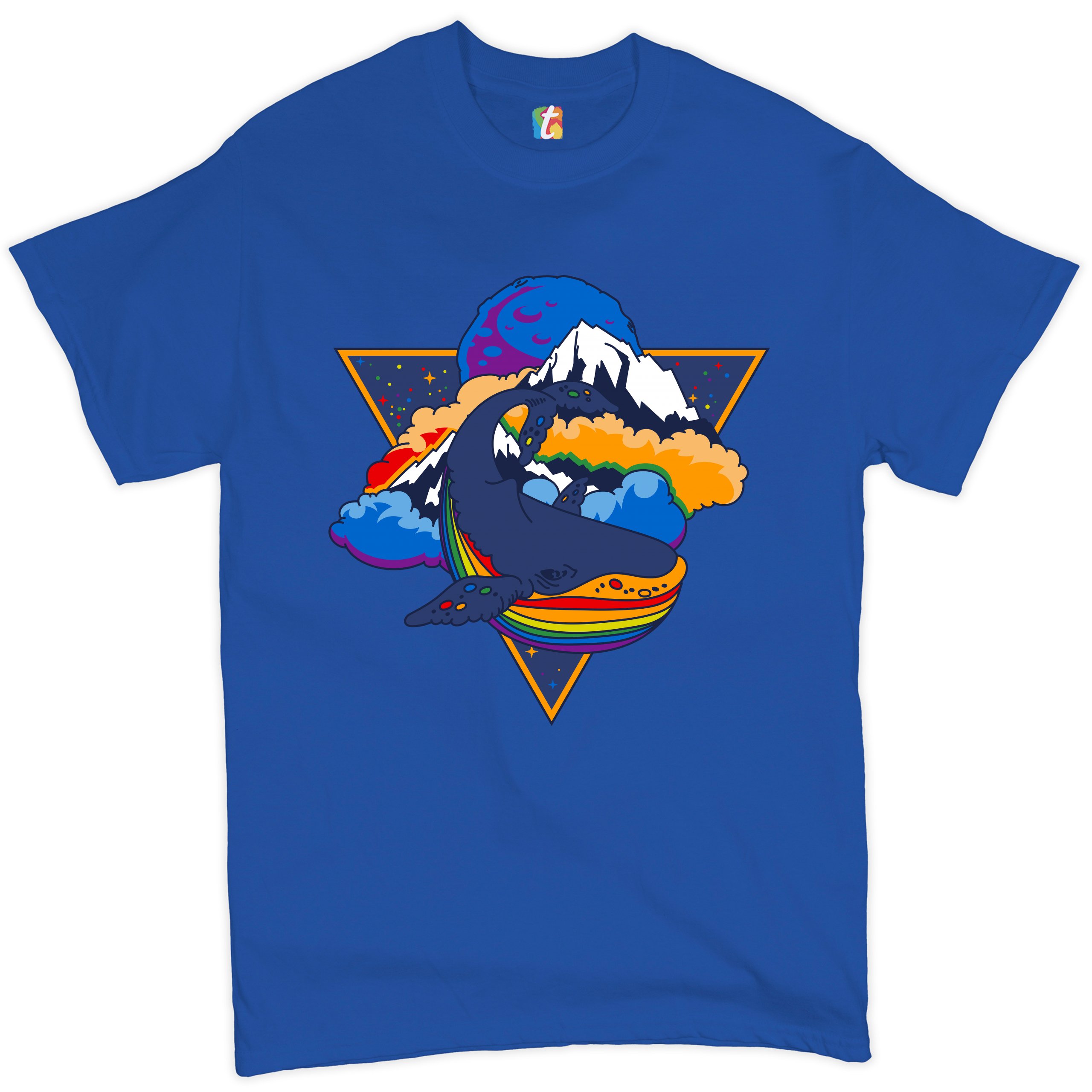 Tee Hunt Rainbow Space Whale T-Shirt LGBT Pride Queer Tolerance Trippy ...