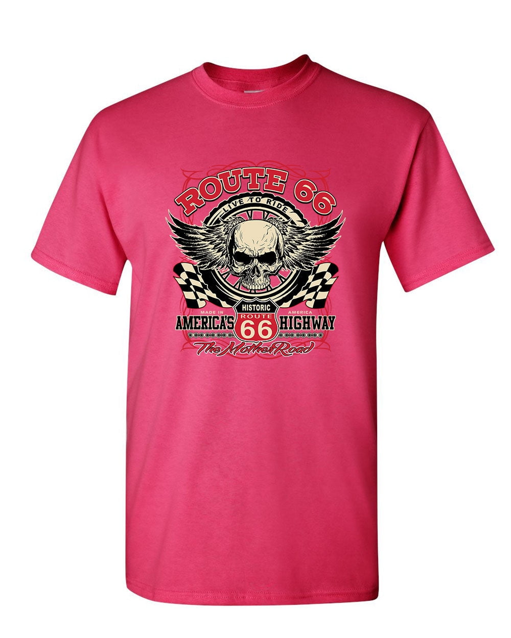 Tee Hunt Route 66 The Mother Road T-Shirt Live to Ride America's ...