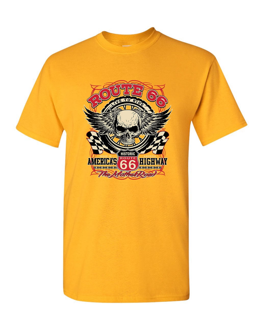 Tee Hunt Route 66 The Mother Road T-Shirt Live to Ride America's ...