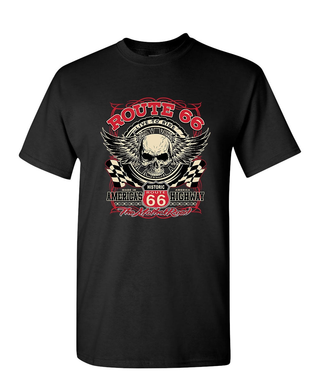 Tee Hunt Route 66 The Mother Road T-Shirt Live to Ride America's ...