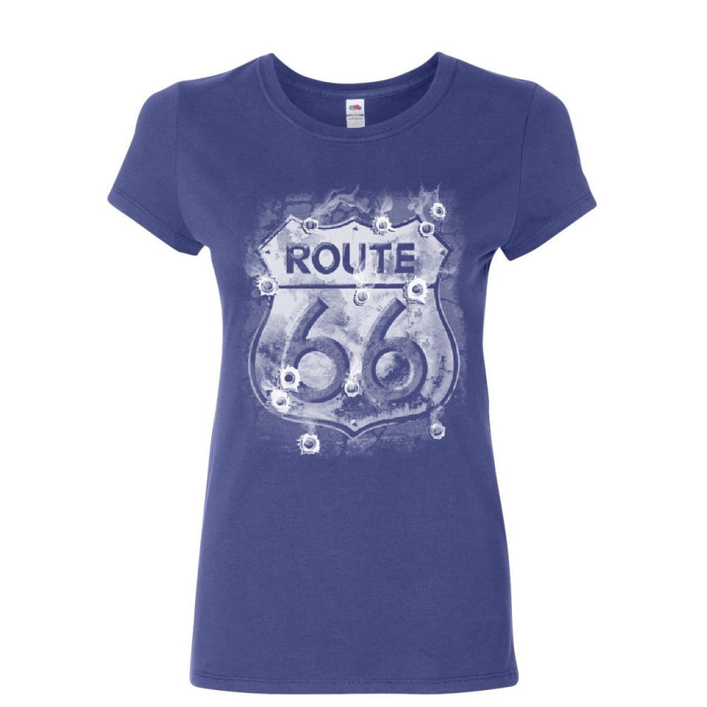 Tee Hunt Route 66 Women's T-Shirt Bullet Holes The Mother Road American ...