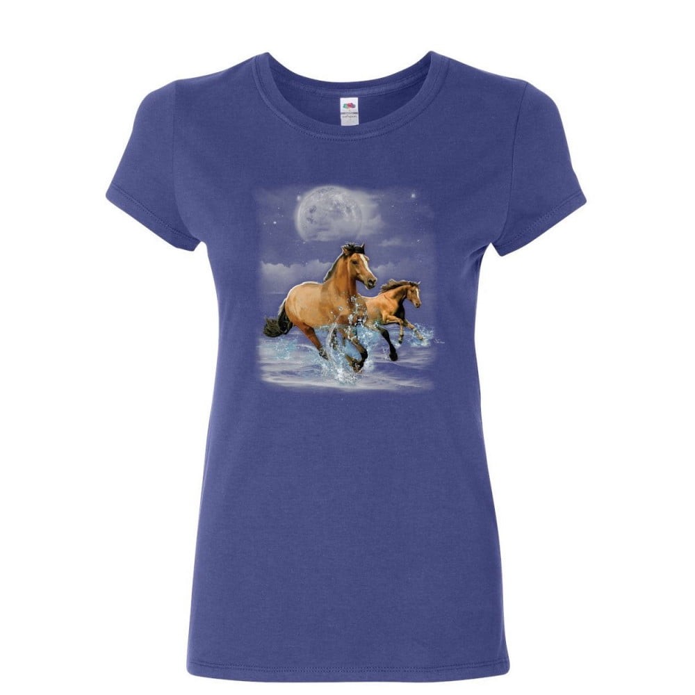 Tee Hunt Running Wild Horses Women's T-Shirt Wildlife Mustangs Nature ...