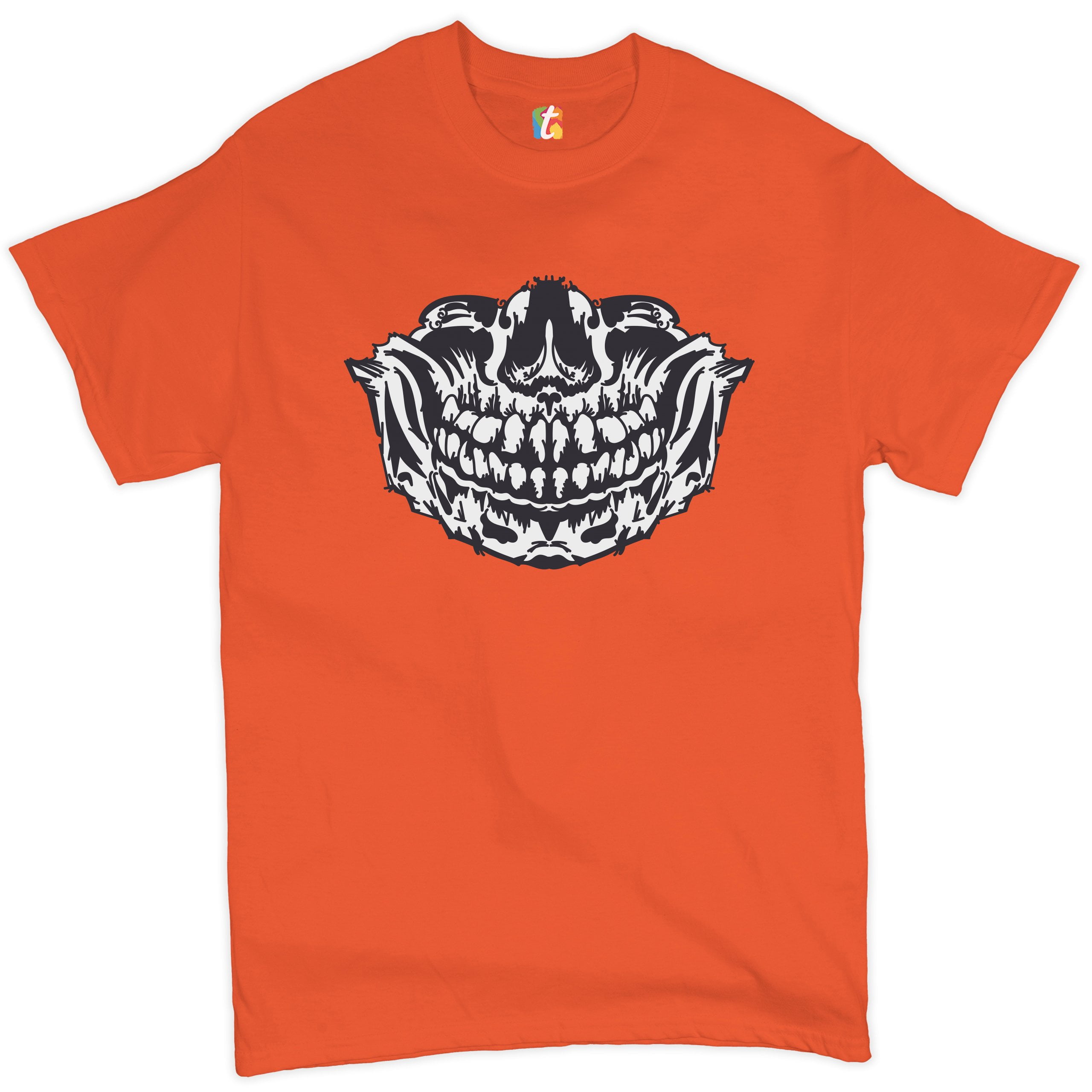 Tee Hunt Scary Skeleton Grin T-Shirt Halloween Demon Skull Face Men's ...