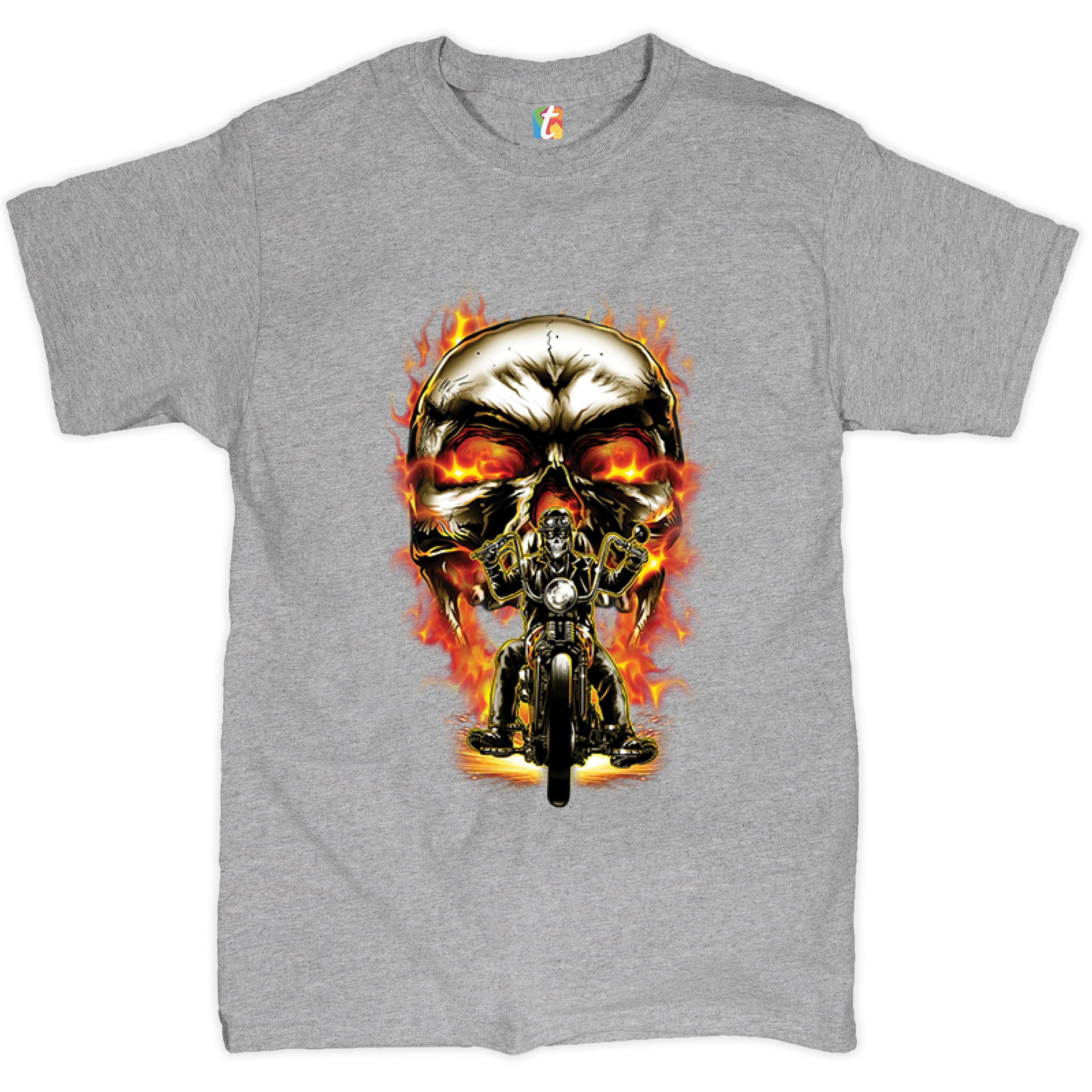 Tee Hunt Skeleton Rider T-shirt Route 66 Chopper Biker From Hell Outlaw ...