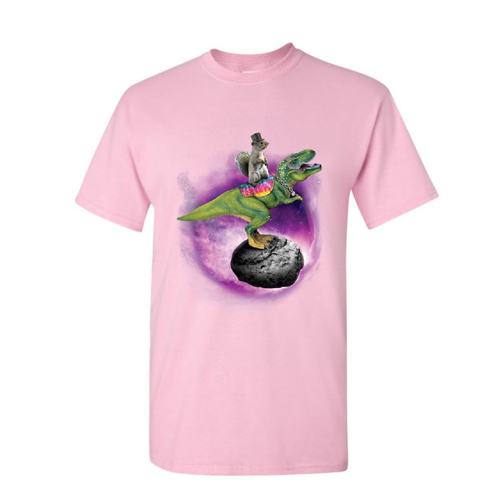 Tee Hunt Squirrel Riding T-Rex Riding Asteroid T-Shirt Funny Space ...