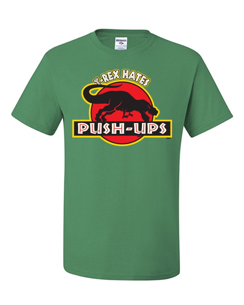 Tee Hunt T-Rex Hates Push-Ups T-Shirt Funny T Rex Dinosaur Gym Workout ...