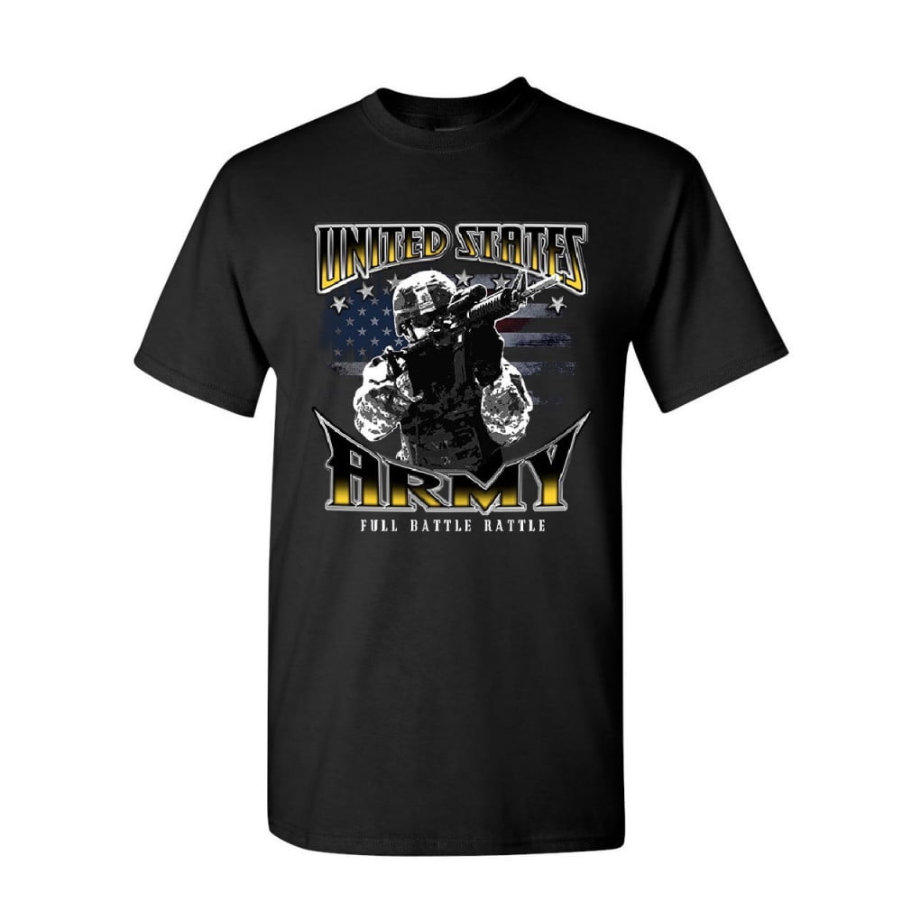 Tee Hunt United States Army T-Shirt American Soldier Full Battle Rattle ...