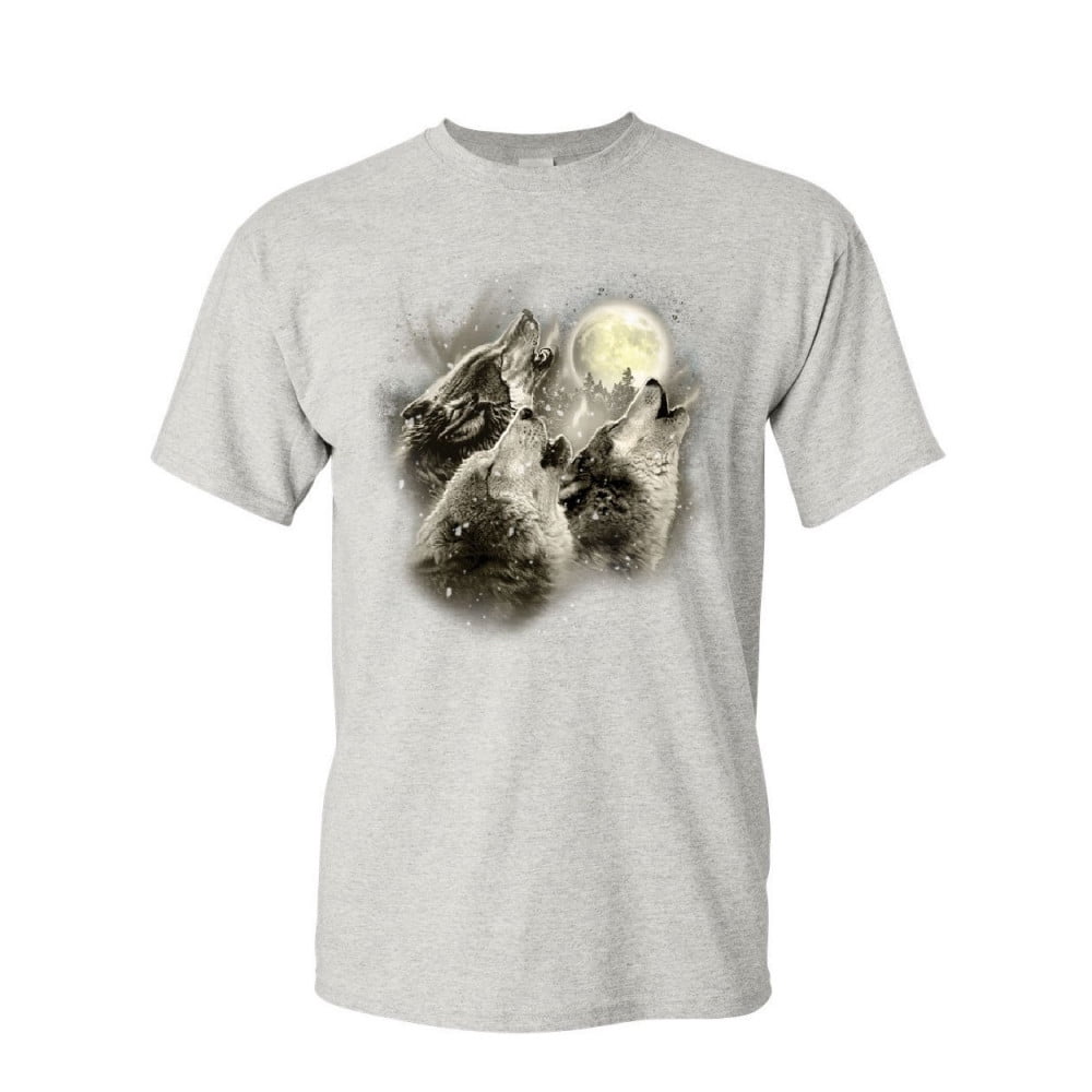 Tee Hunt Wolf Howl T-Shirt Wild Wolf Pack Predator Animals Nature Moon ...