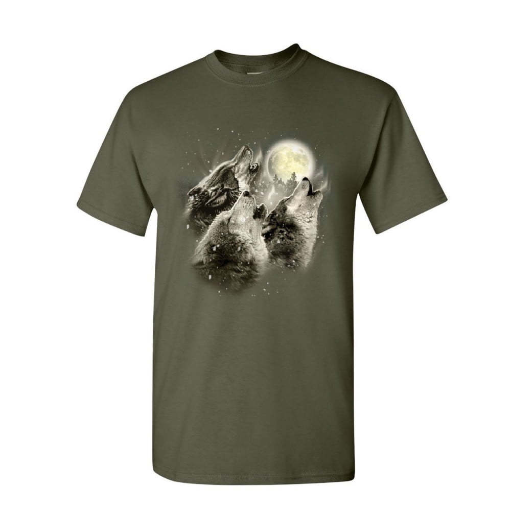 Tee Hunt Wolf Howl T-Shirt Wild Wolf Pack Predator Animals Nature Moon ...