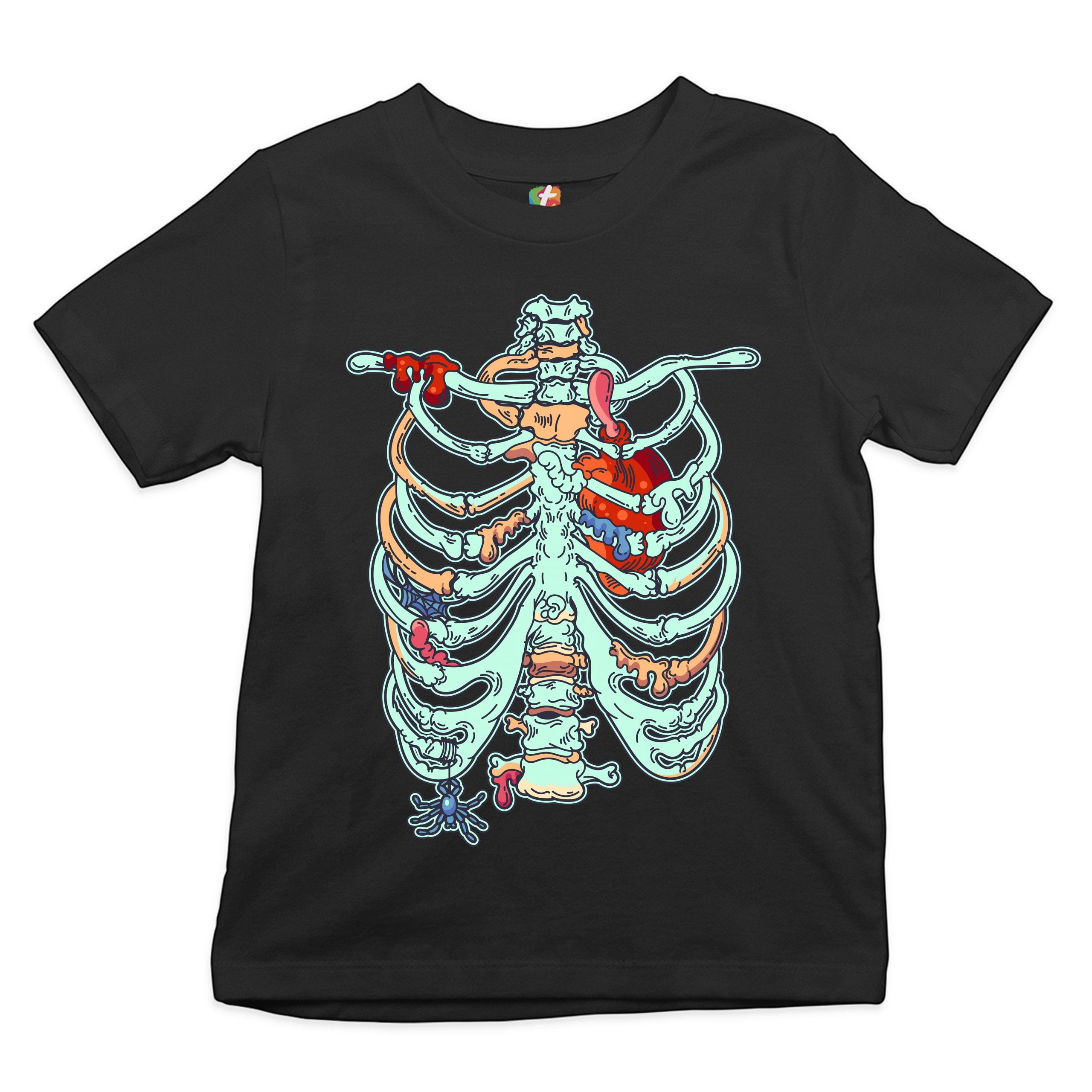 Tee Hunt Zombie Rib Cage Youth T-Shirt All Hallows' Eve Spooky ...