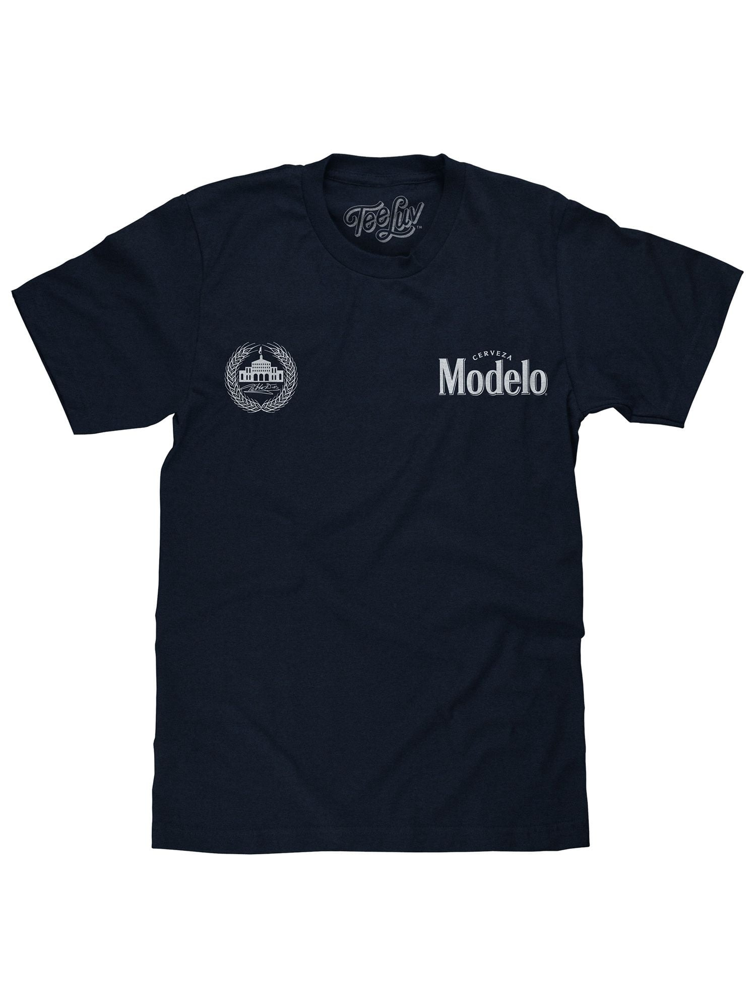Tee Luv Cerveza Modelo The Fighting Spirit Front and Back Beer Logo T ...