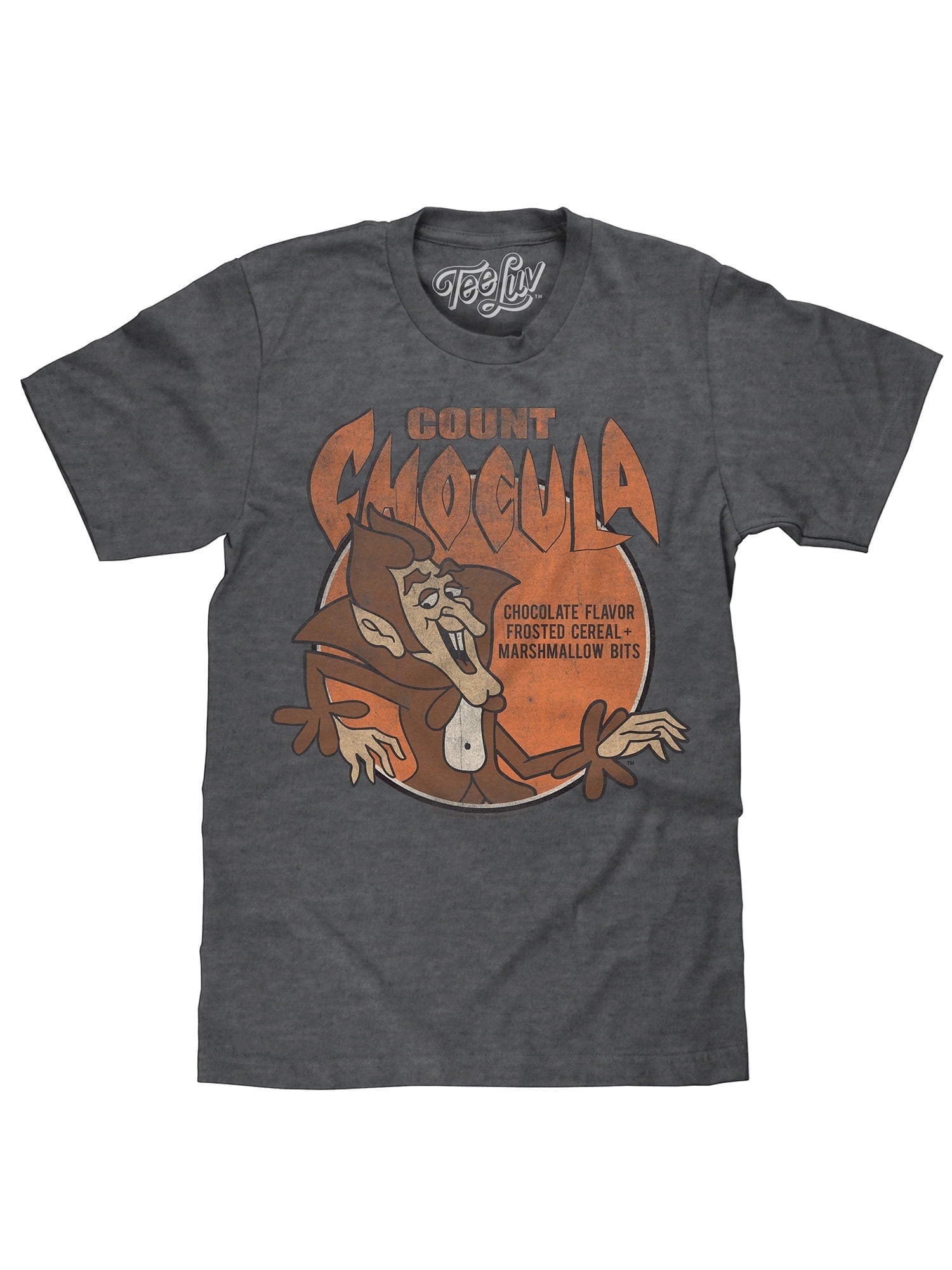Tee Luv Count Chocula Monster Cereal Retro Mascot T-Shirt, Charcoal ...