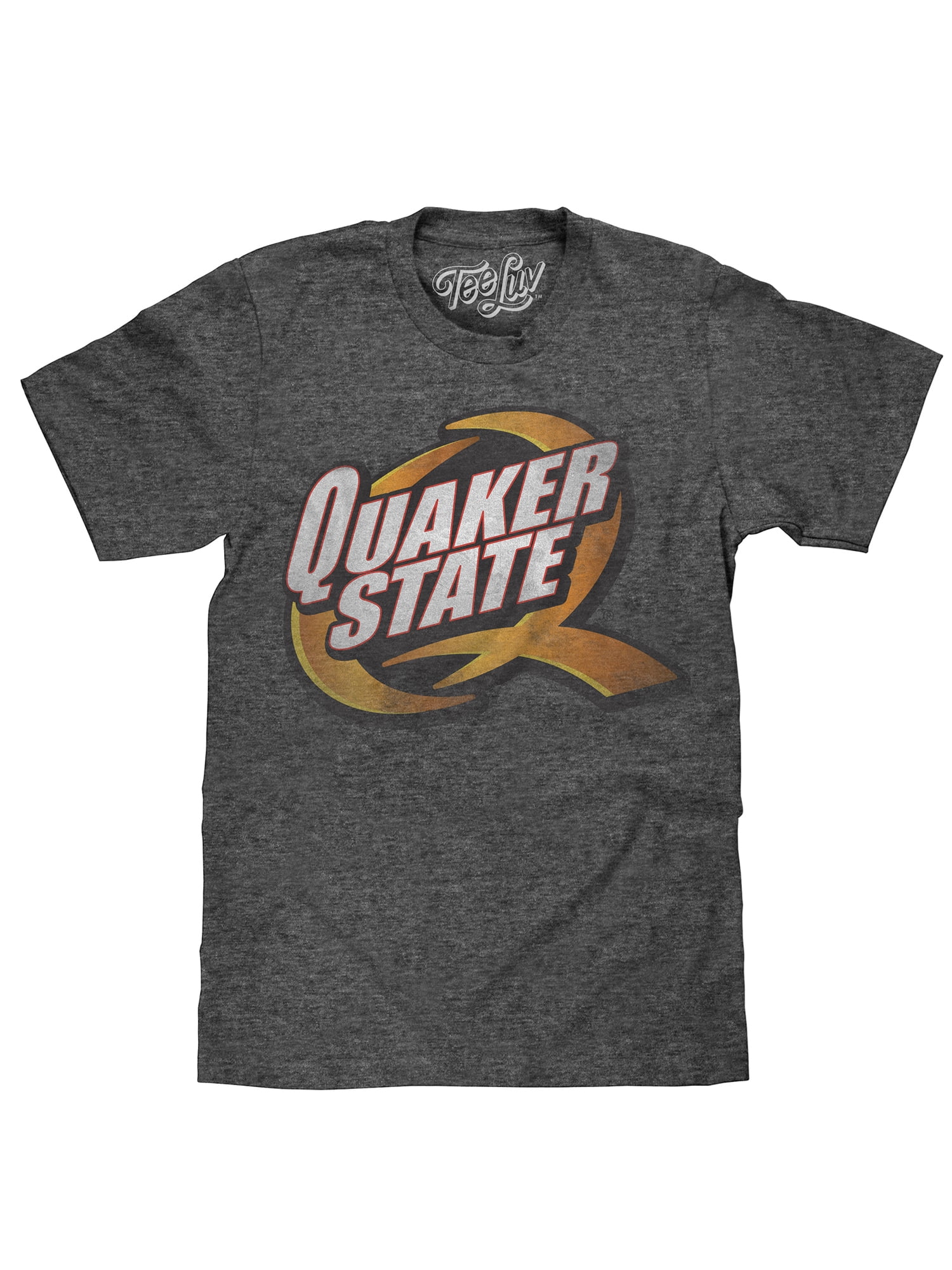 Tee Luv Distressed Quaker State Logo Shirt (Men's) (Medium) - Walmart.com