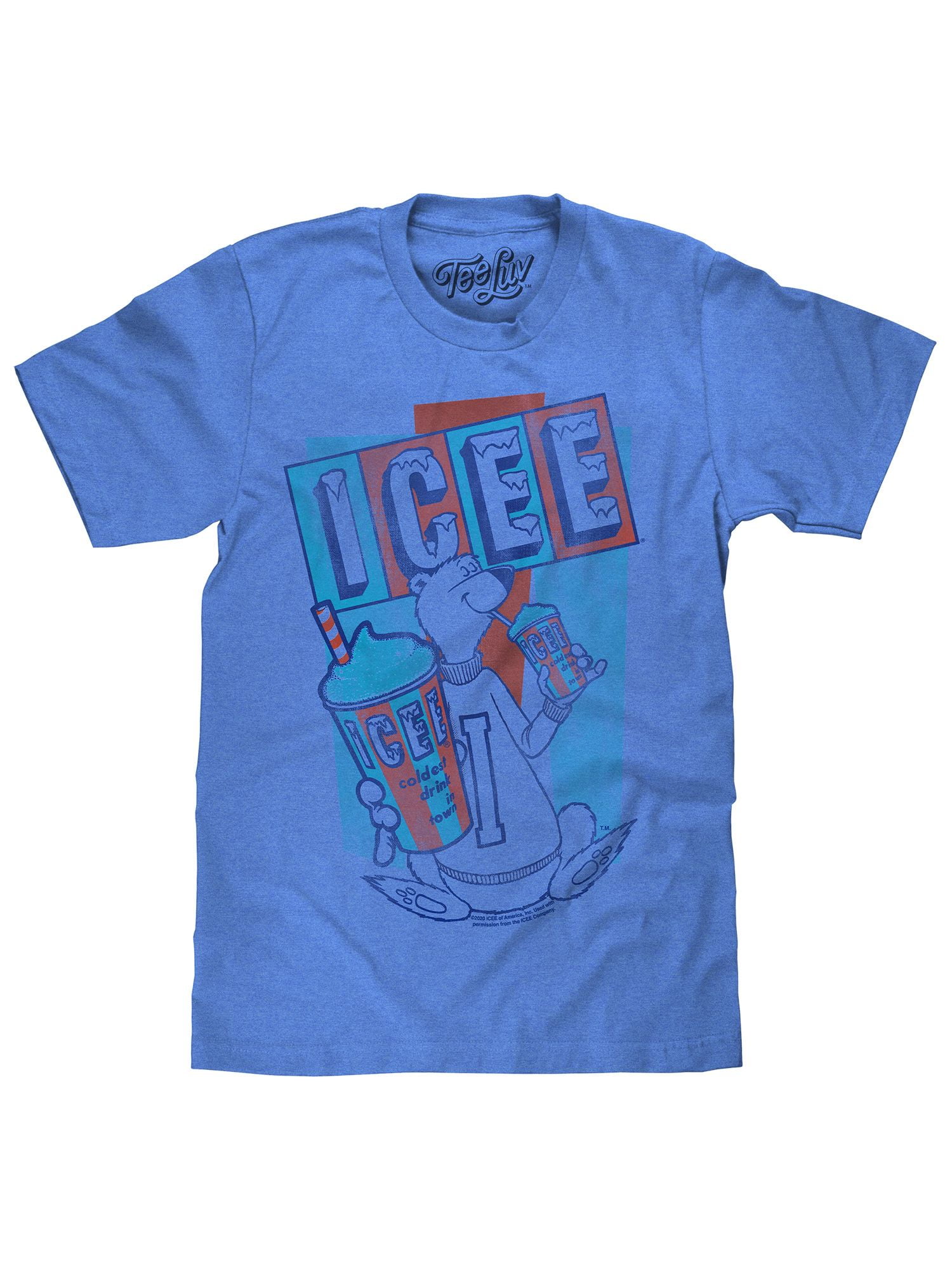 Tee Luv Distressed ICEE Polar Bear Graphic Shirt, Retro Novelty ...