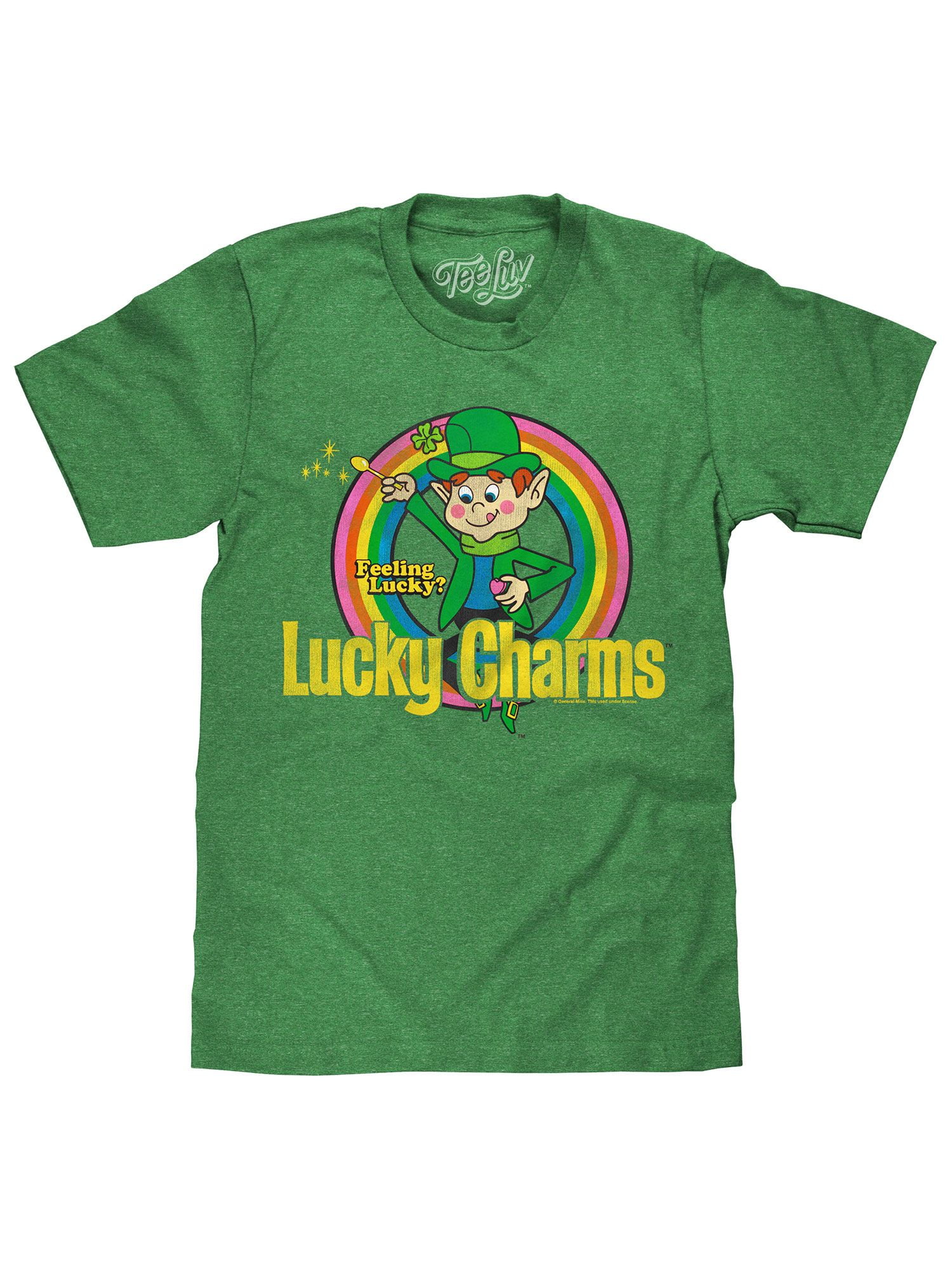 Tee Luv Lucky Charms Cereal Feeling Lucky Cartoon Leprechaun Mascot T ...