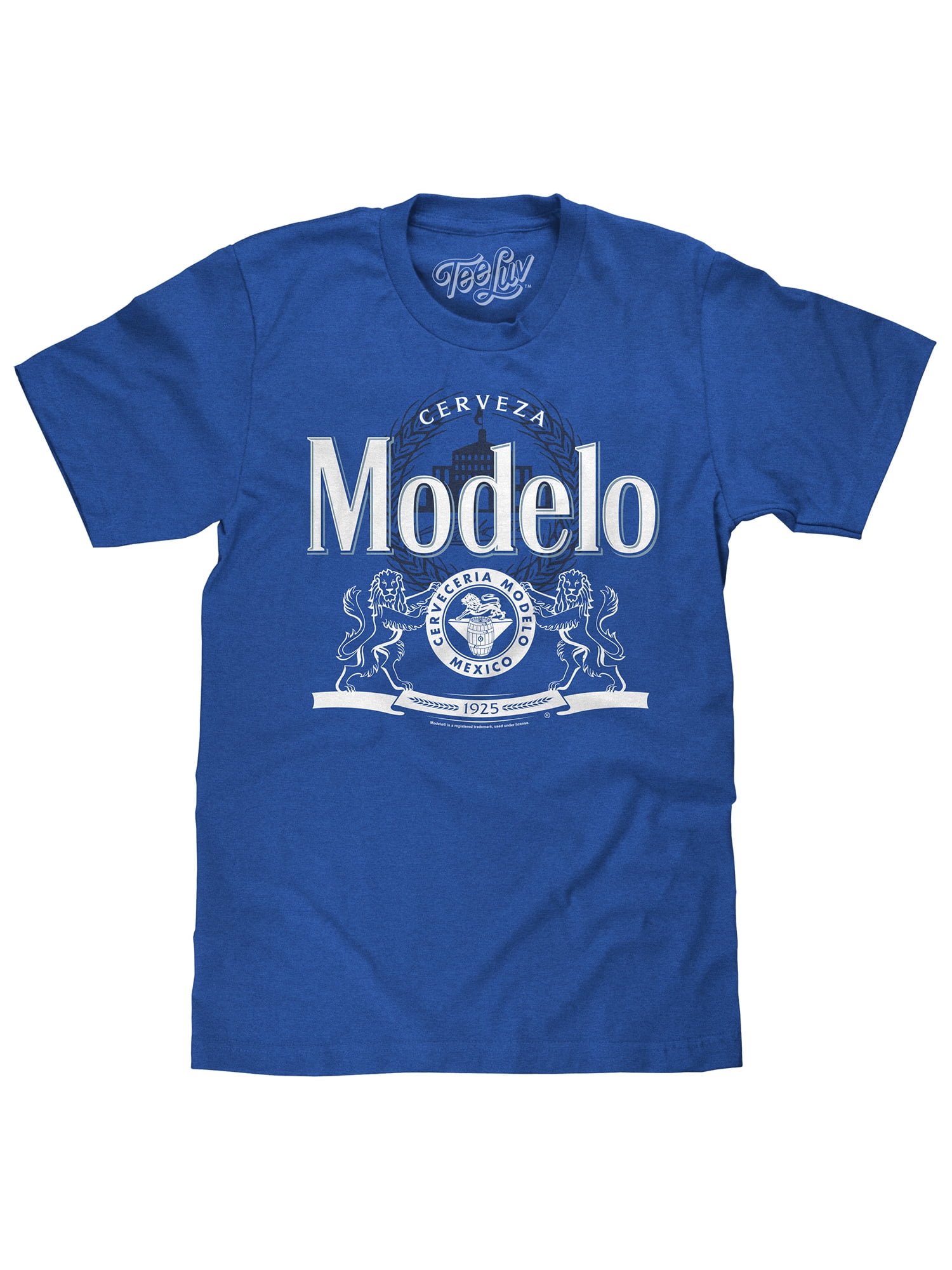Tee Luv Men's Cerveza Modelo Beer Brand Short Sleeve T-Shirt (S ...