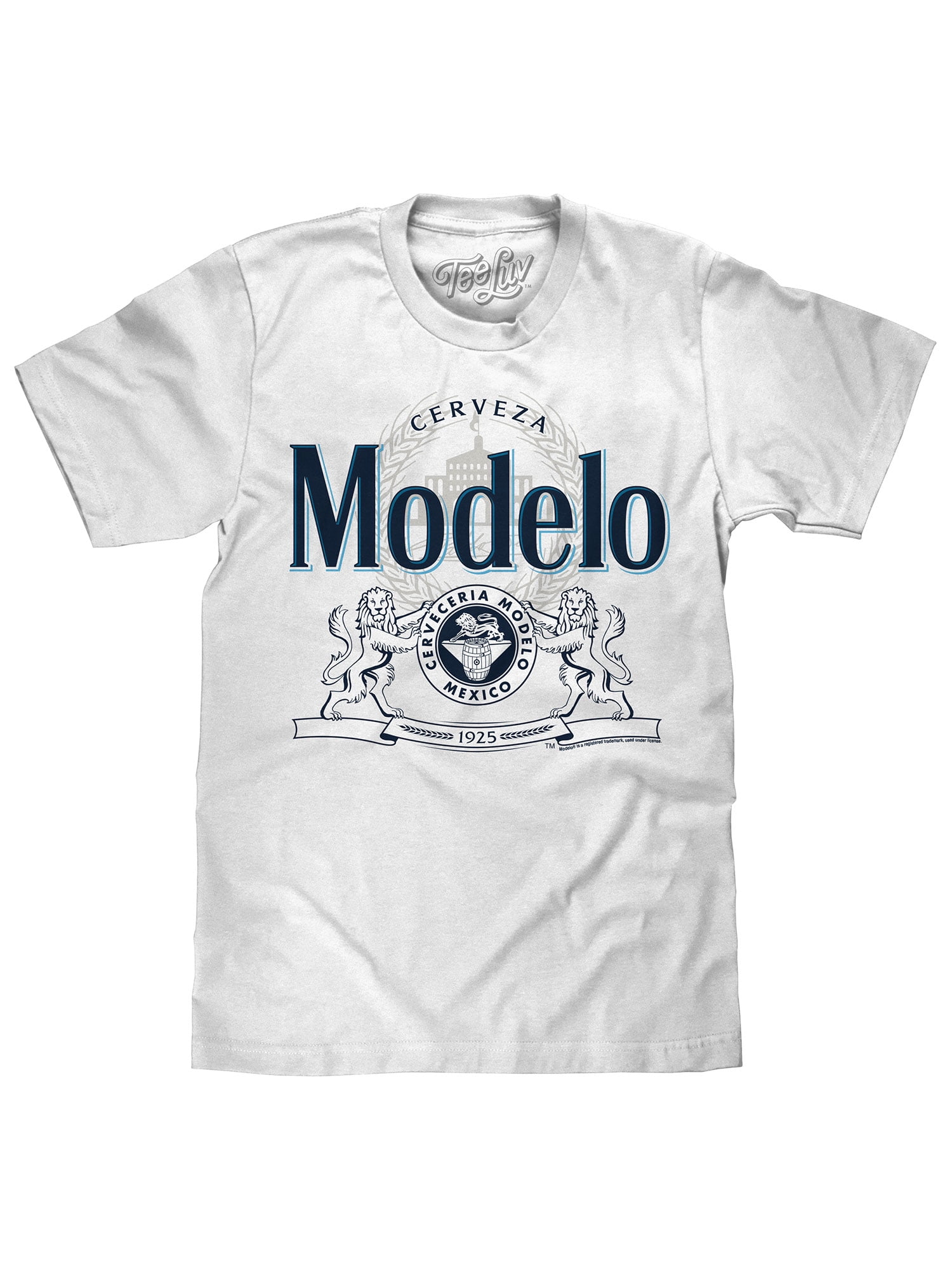 Tee Luv Men's Cerveza Modelo Lion Logo Beer T-Shirt Merchandise (S ...