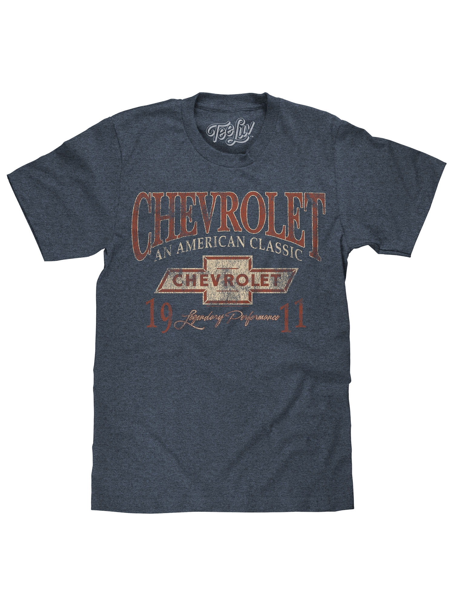 Tee Luv Men's Chevrolet 1911 Apparel - Classic Chevy Graphic T-Shirt ...