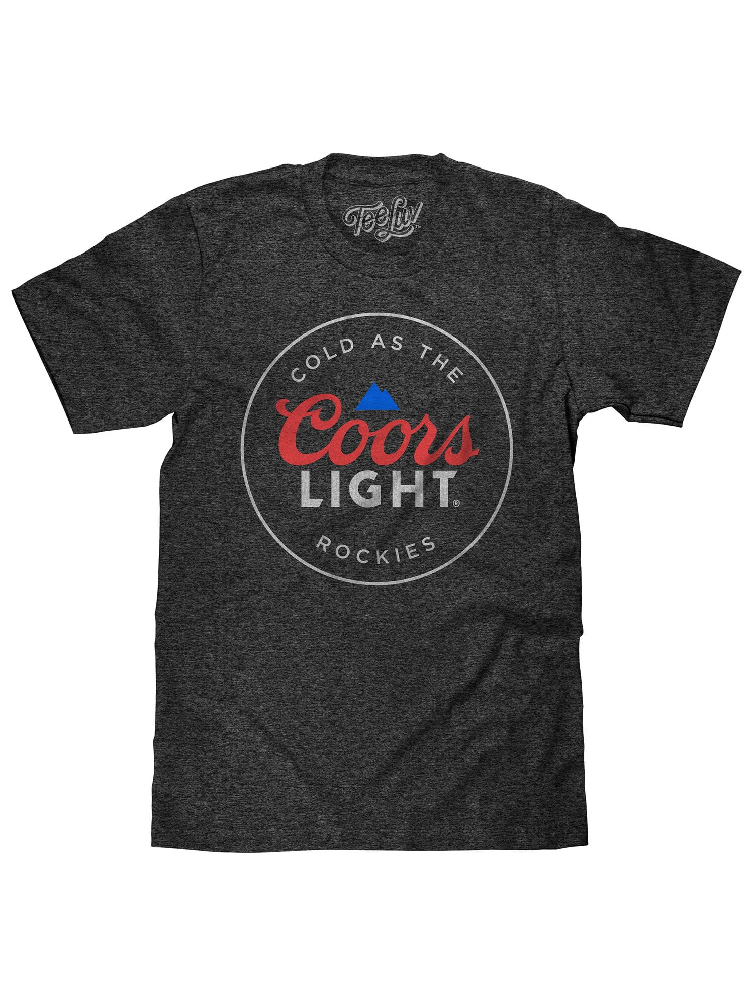 Tee Luv Men's Coors Light Beer Merchandise T-Shirt, Cold As The Rockies ...