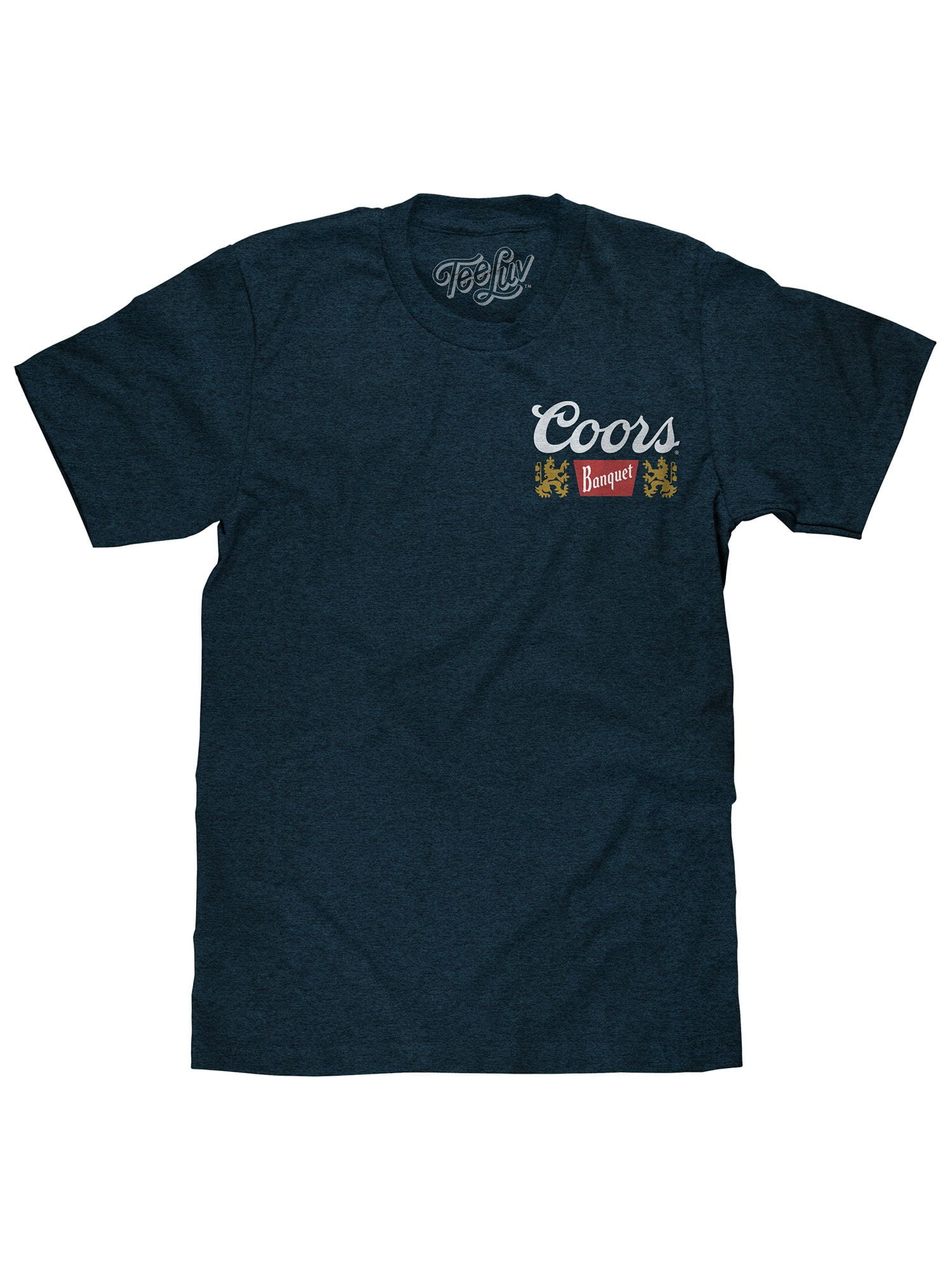 Tee Luv Men's Coors Banquet Beer Golden Colorado Denim Heather T-Shirt ...