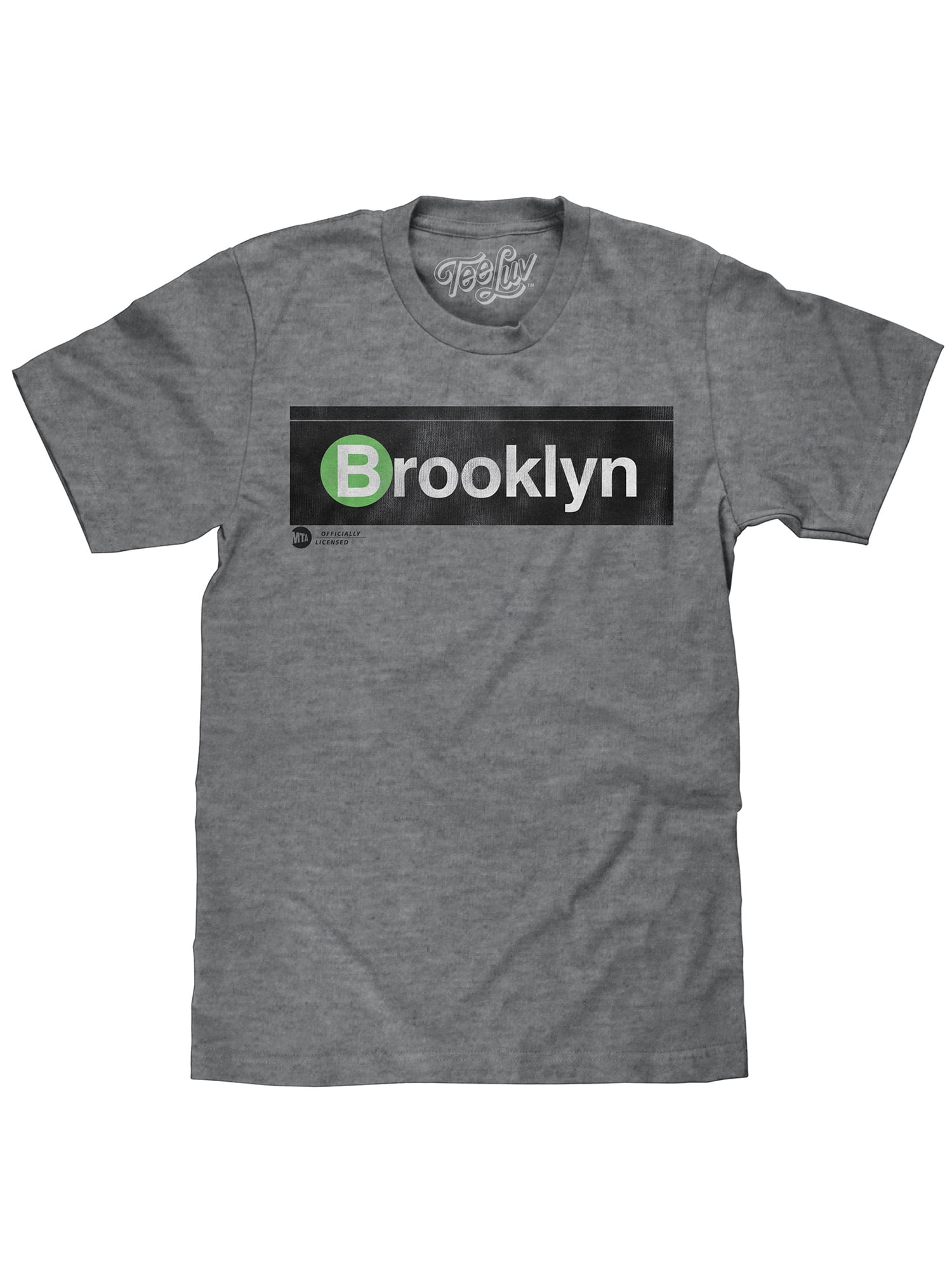 Tee Luv Men's Distressed MTA Brooklyn Subway Sign Shirt (S) - Walmart.com