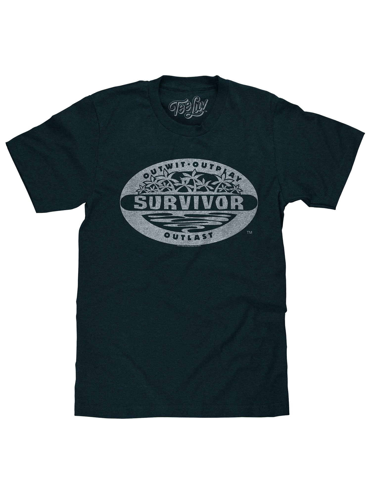 Tee Luv Men's Distressed Survivor Outwit Outplay Outlast Logo Shirt ...