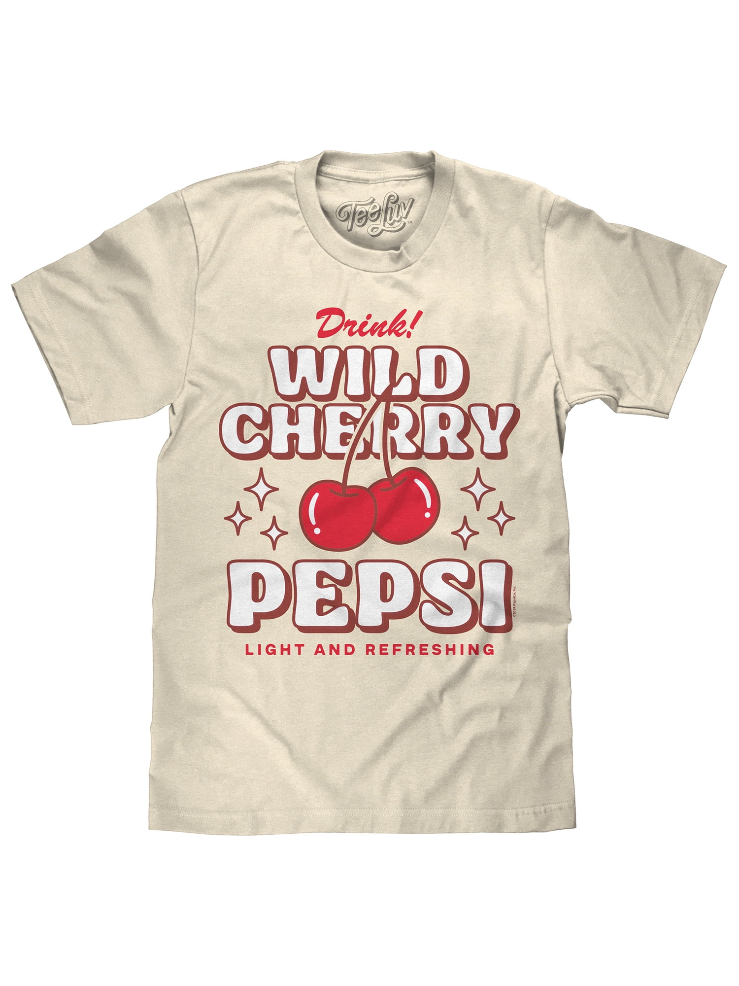 Tee Luv Men's Drink Wild Cherry Pepsi 70s Soda Logo Shirt (S) - Walmart.com