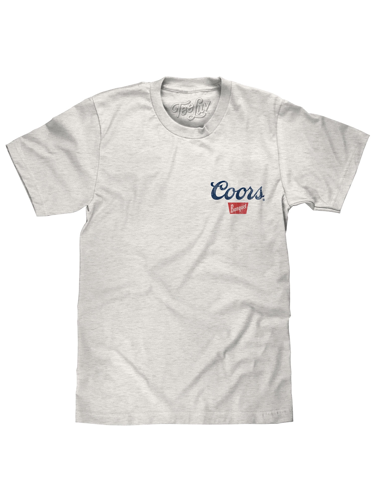 Tee Luv Men's Faded Coors Banquet Beer Front and Back Estd 1873 Logo ...