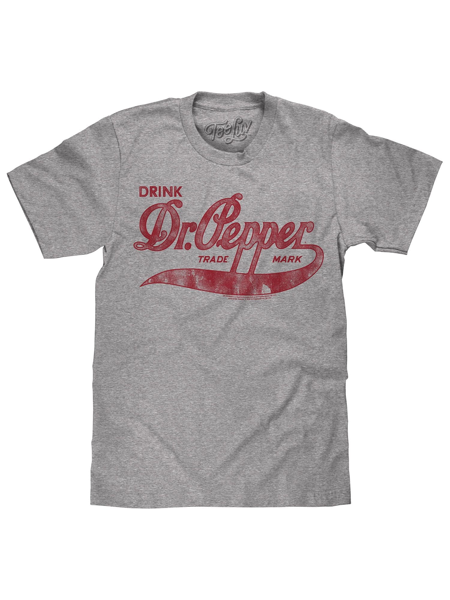 Tee Luv Faded Drink Dr Pepper Signature Soda Logo T-Shirt (Men's) (M ...