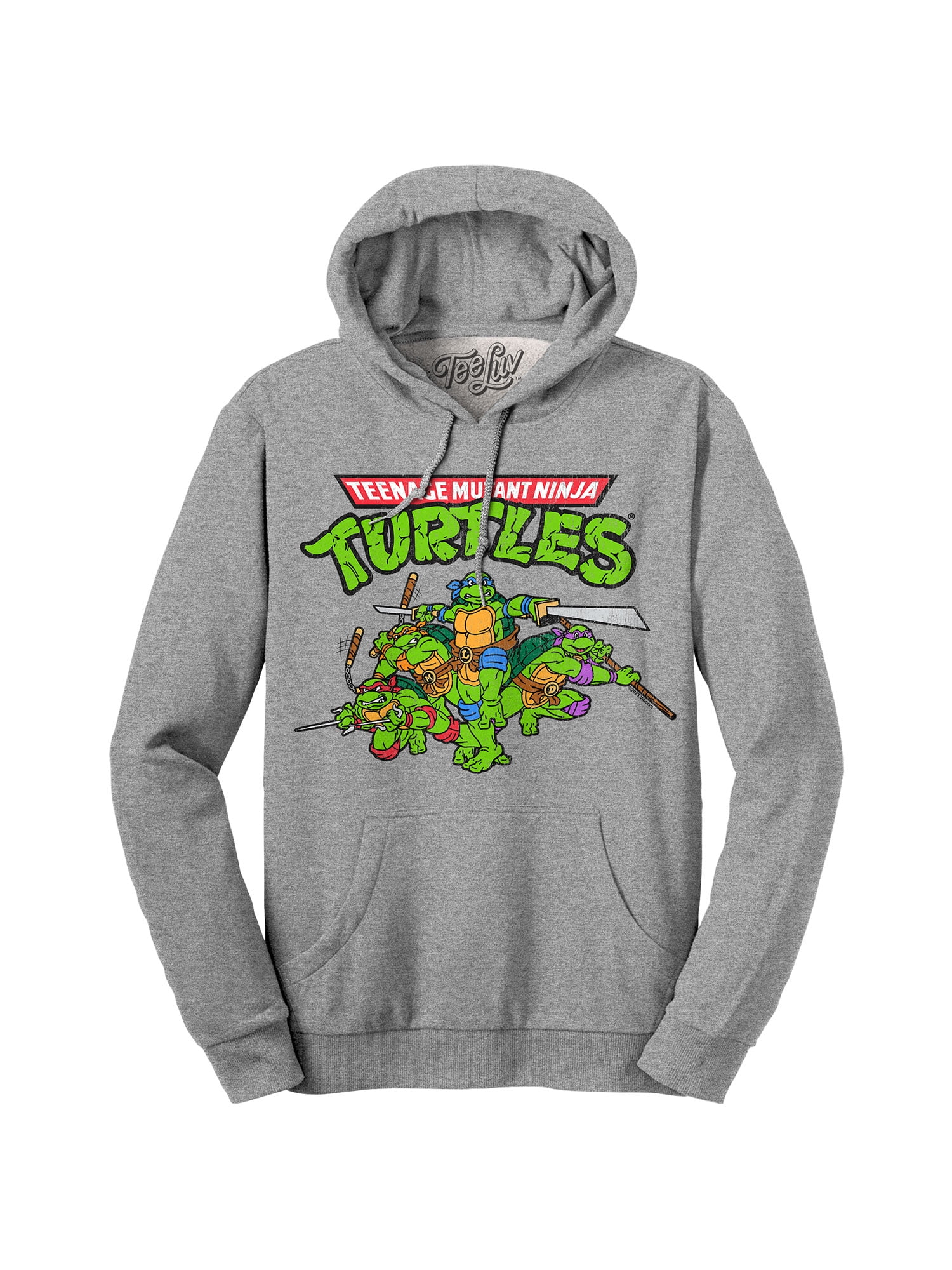 Tee Luv Men's Teenage Mutant Ninja Turtles Hoodie, Faded Graphic ...
