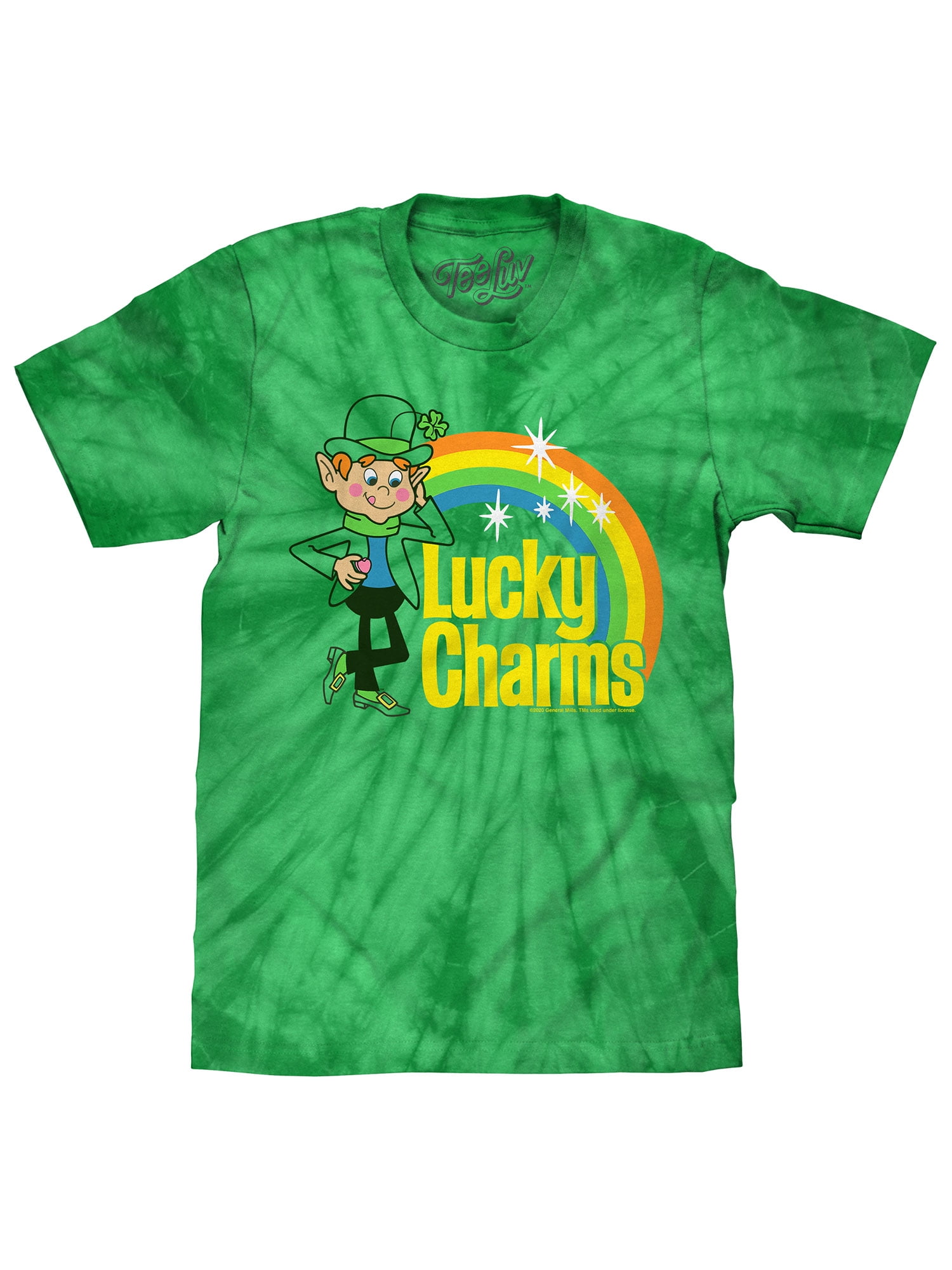 Tee Luv Men's Lucky Charms Cereal Green Tie Dye T-Shirt (XL) - Walmart ...