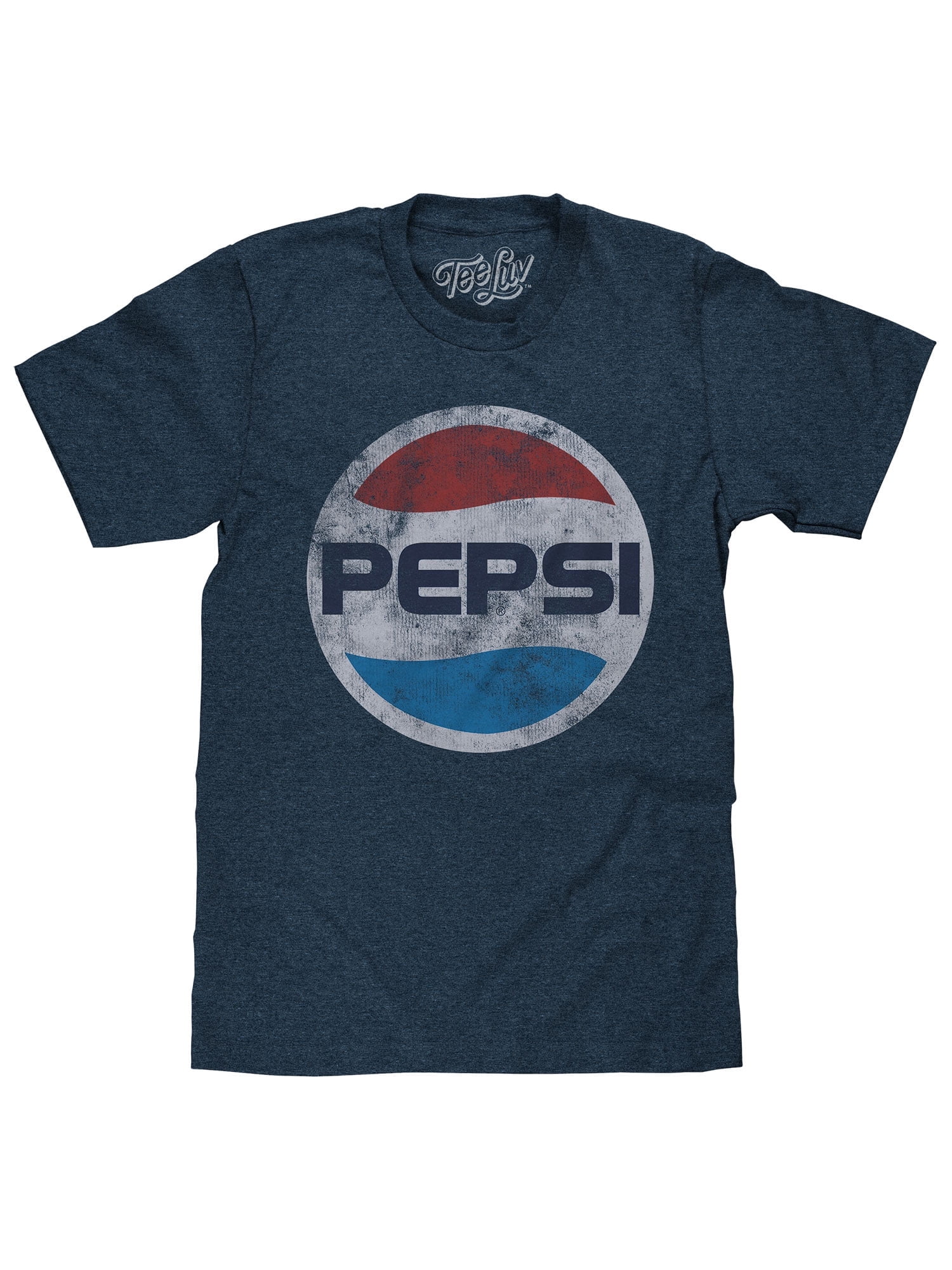 Tee Luv Men's Pepsi Distressed 70s Logo Cola Shirt, Comfortable Regular ...