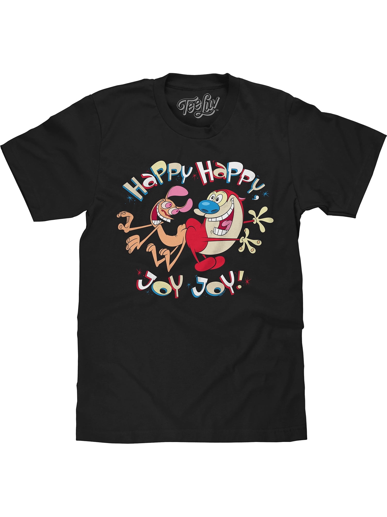 Tee Luv Men's Ren and Stimpy Happy Happy Joy Joy Shirt (XL) - Walmart.com