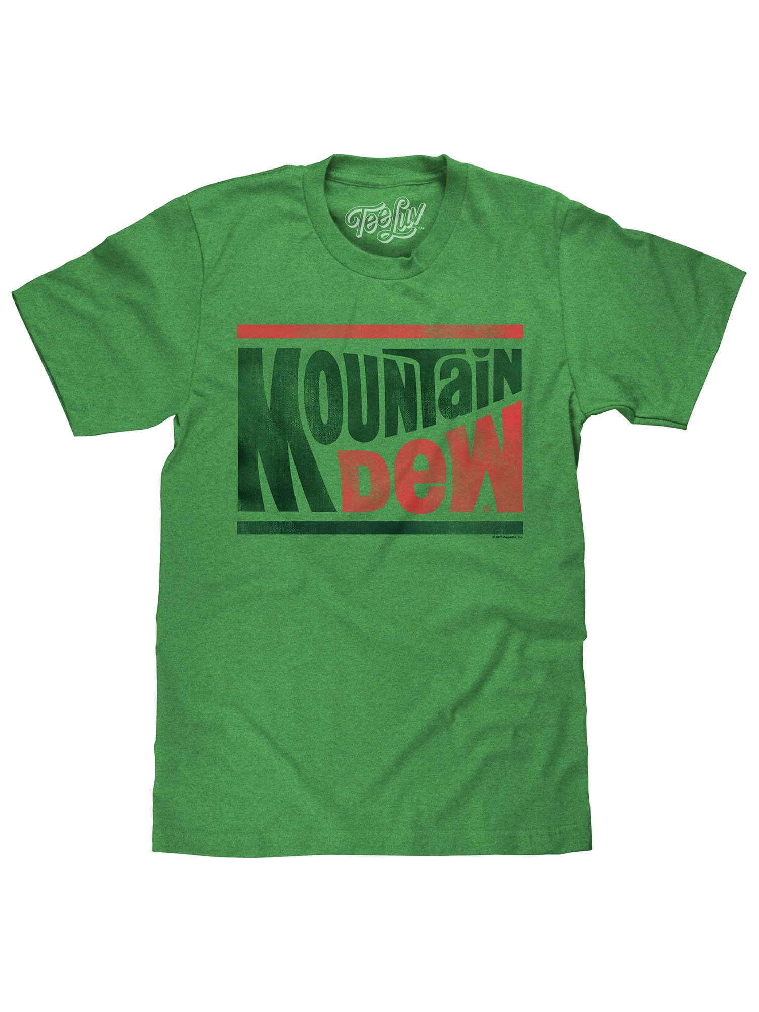 Tee Luv Men's Retro Mountain Dew Logo Shirt, Apparel Clothes, XXL Size ...
