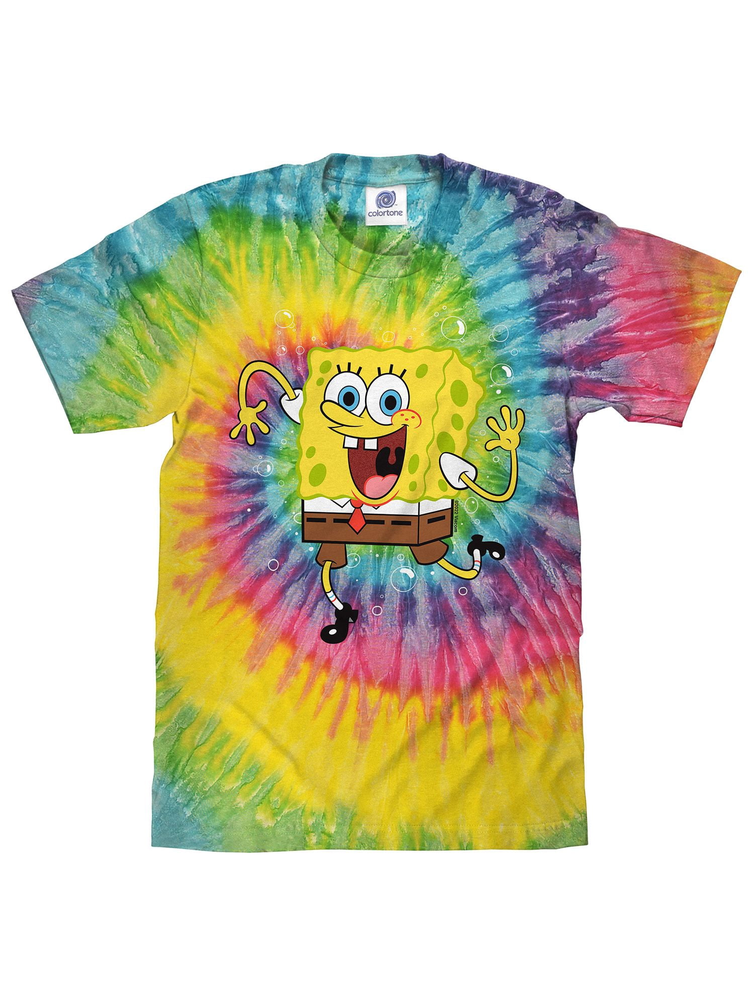 Tee Luv SpongeBob SquarePants Cartoon Tie Dye T-Shirt (Men's) (L ...