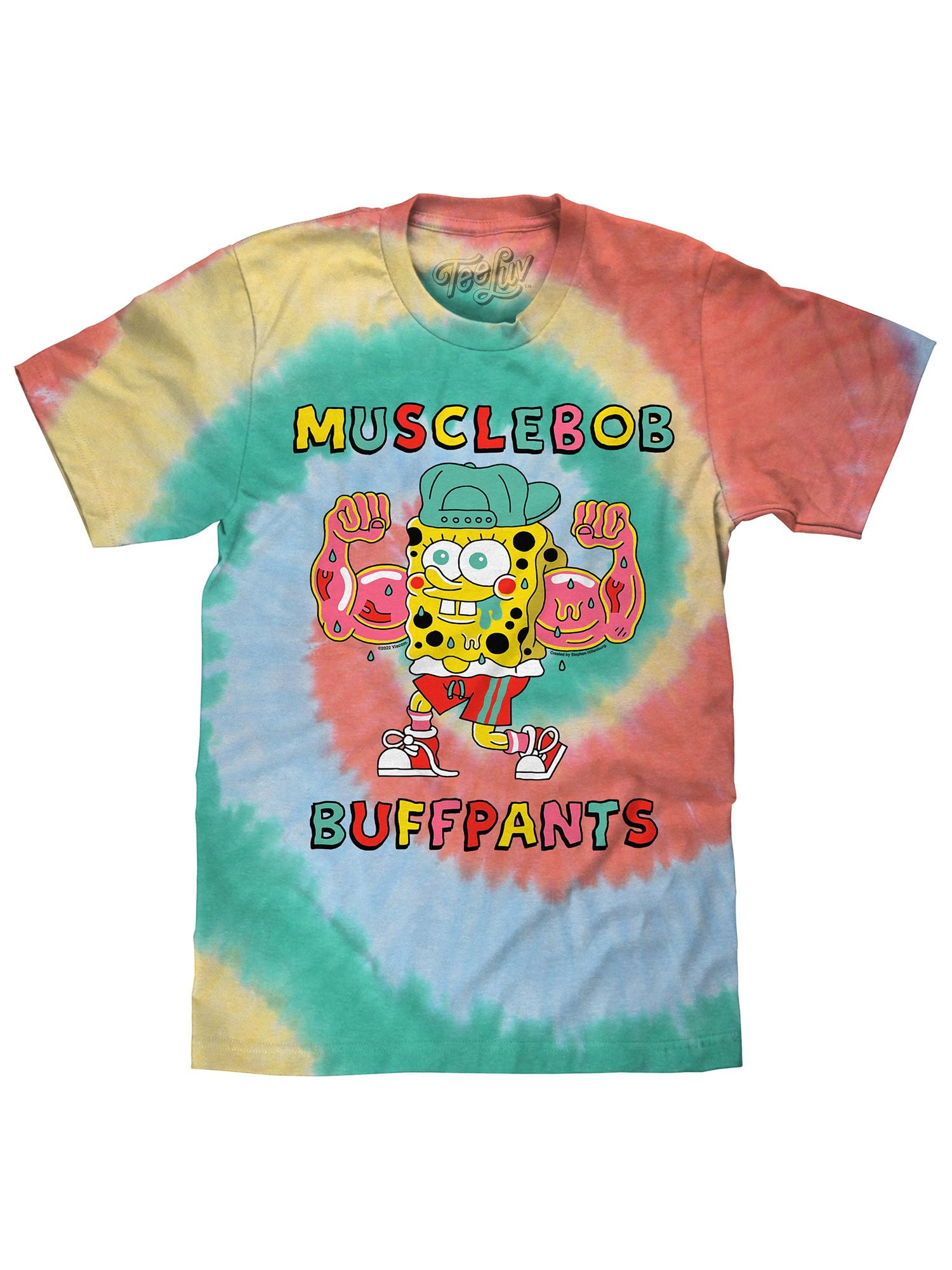 Tee Luv Men's SpongeBob SquarePants MuscleBob BuffPants Tie Dye T-Shirt ...