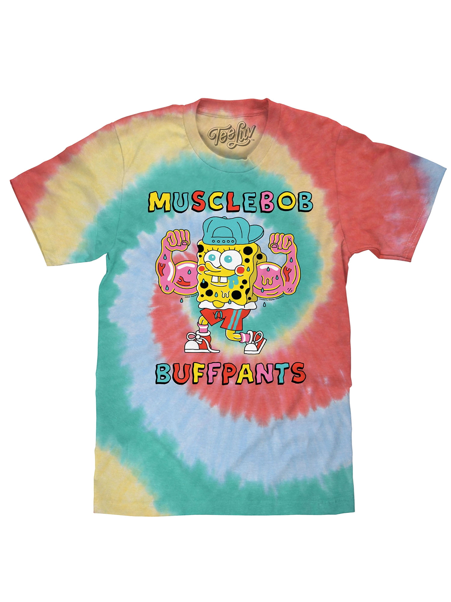 Tee Luv Men's SpongeBob SquarePants MuscleBob BuffPants Tie Dye T-Shirt ...