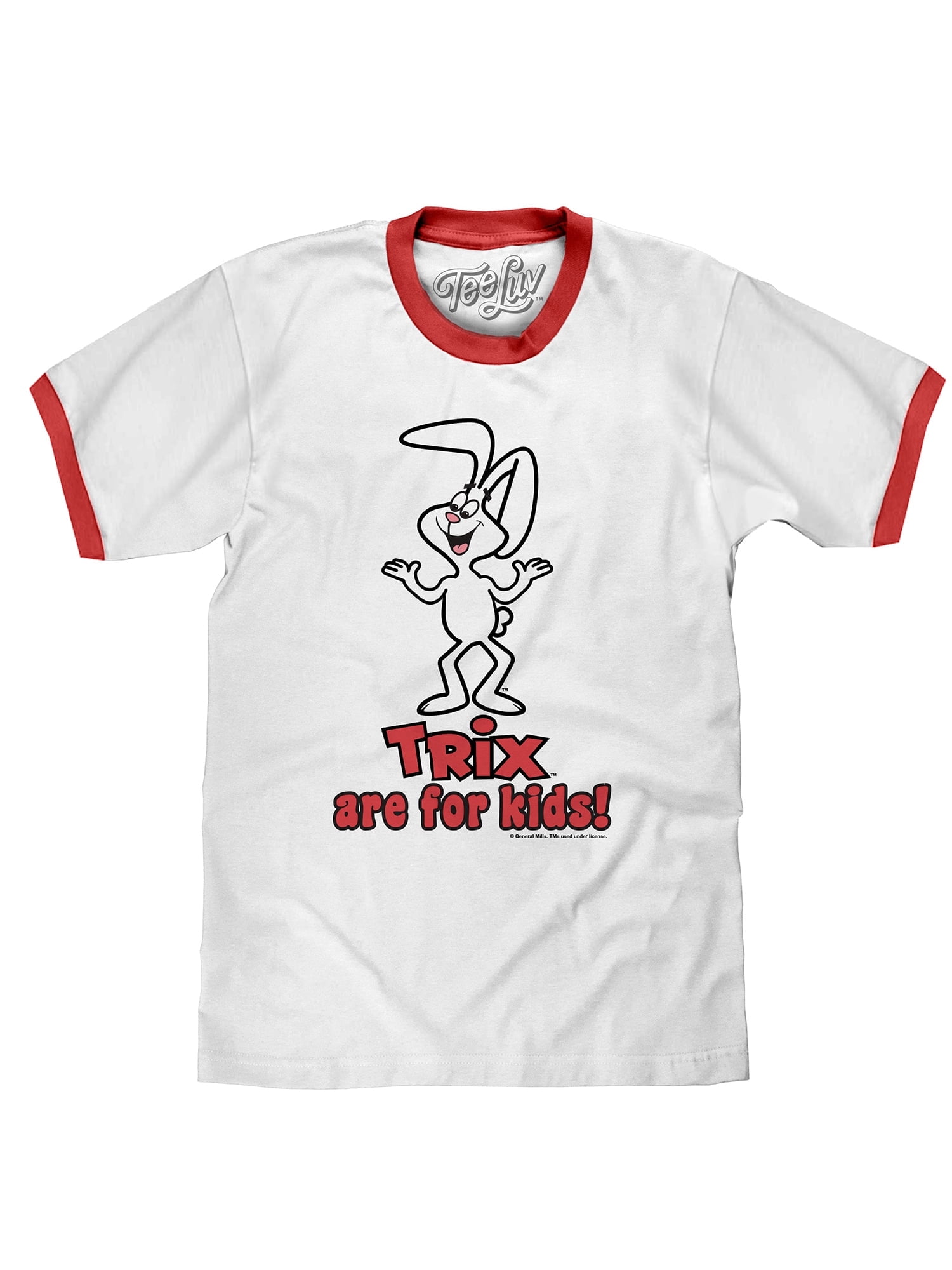 Tee Luv Trix Are For Kids Cereal Rabbit Mascot Ringer Tee Shirt (Men's ...