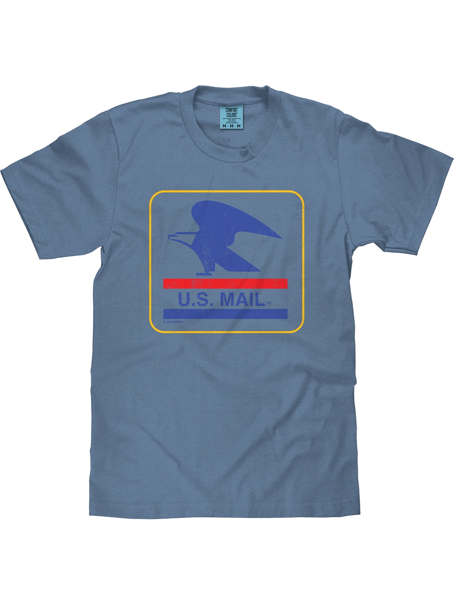 Tee Luv x Comfort Colors Men's USPS U.S. Mail Eagle Logo T-Shirt (M ...