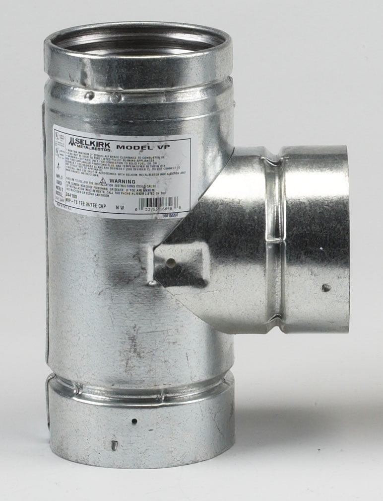 SELKIRK VP Pellet Pipe Type L Insulated Stove Pipe Tee & Cap 243100 ...