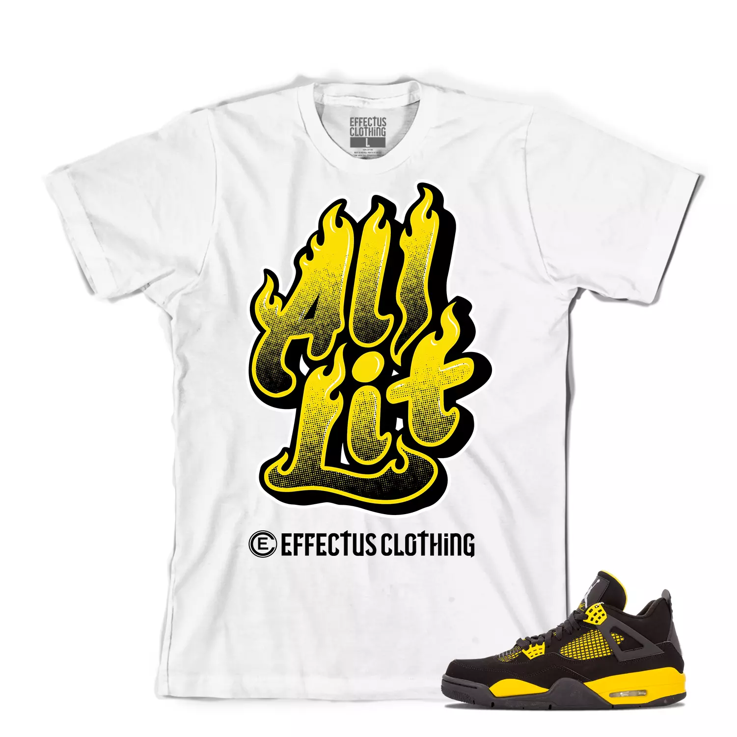 Tee To Match Air Jordan Retro 4 Thunder. All Lit Thunder - Walmart.com