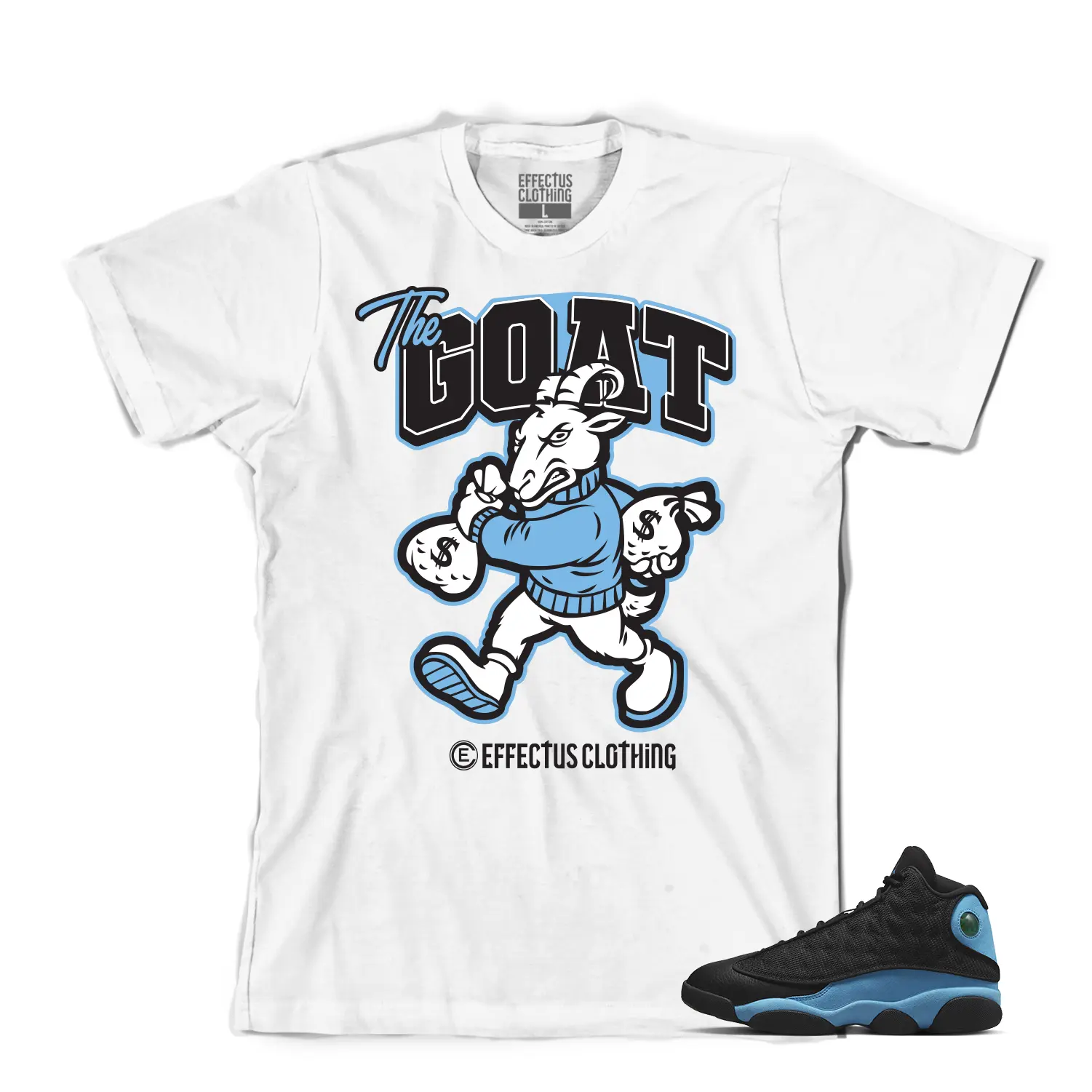 Tee To Match Jordan Retro 13 Unc. The Goat Tee - Walmart.com