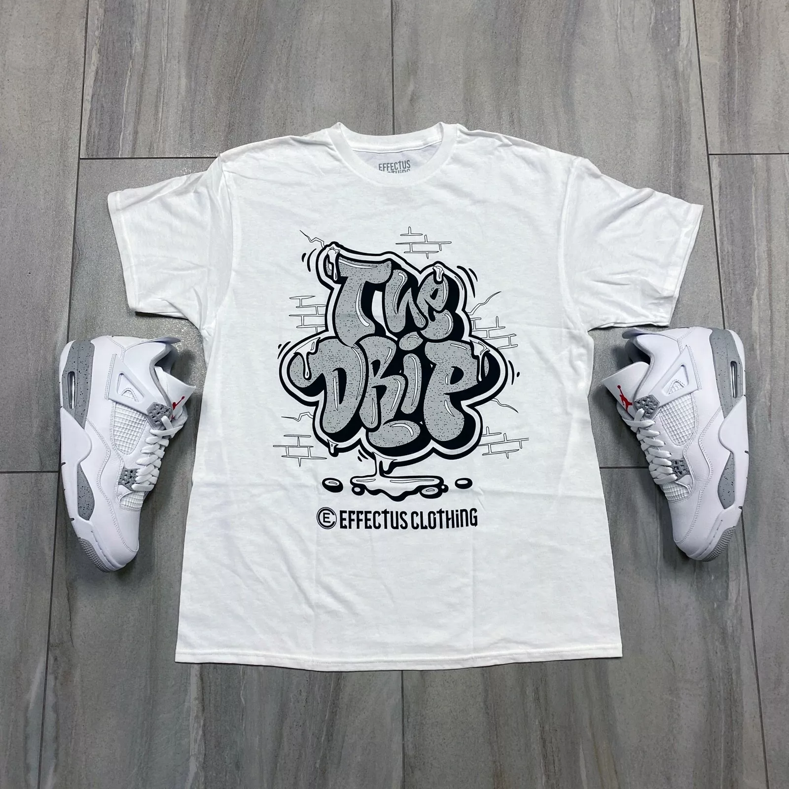 Tee To Match Jordan Retro 4 White Oreo. Graff Drip Tee - Walmart.com