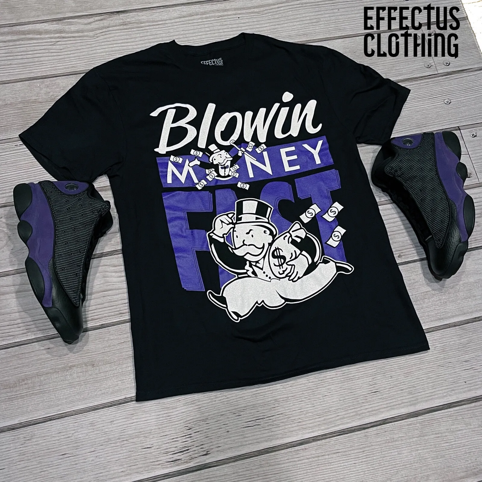 Tee To Match Retro 13 Court Purple Sneakers. Bmf Court Purple - Walmart.com