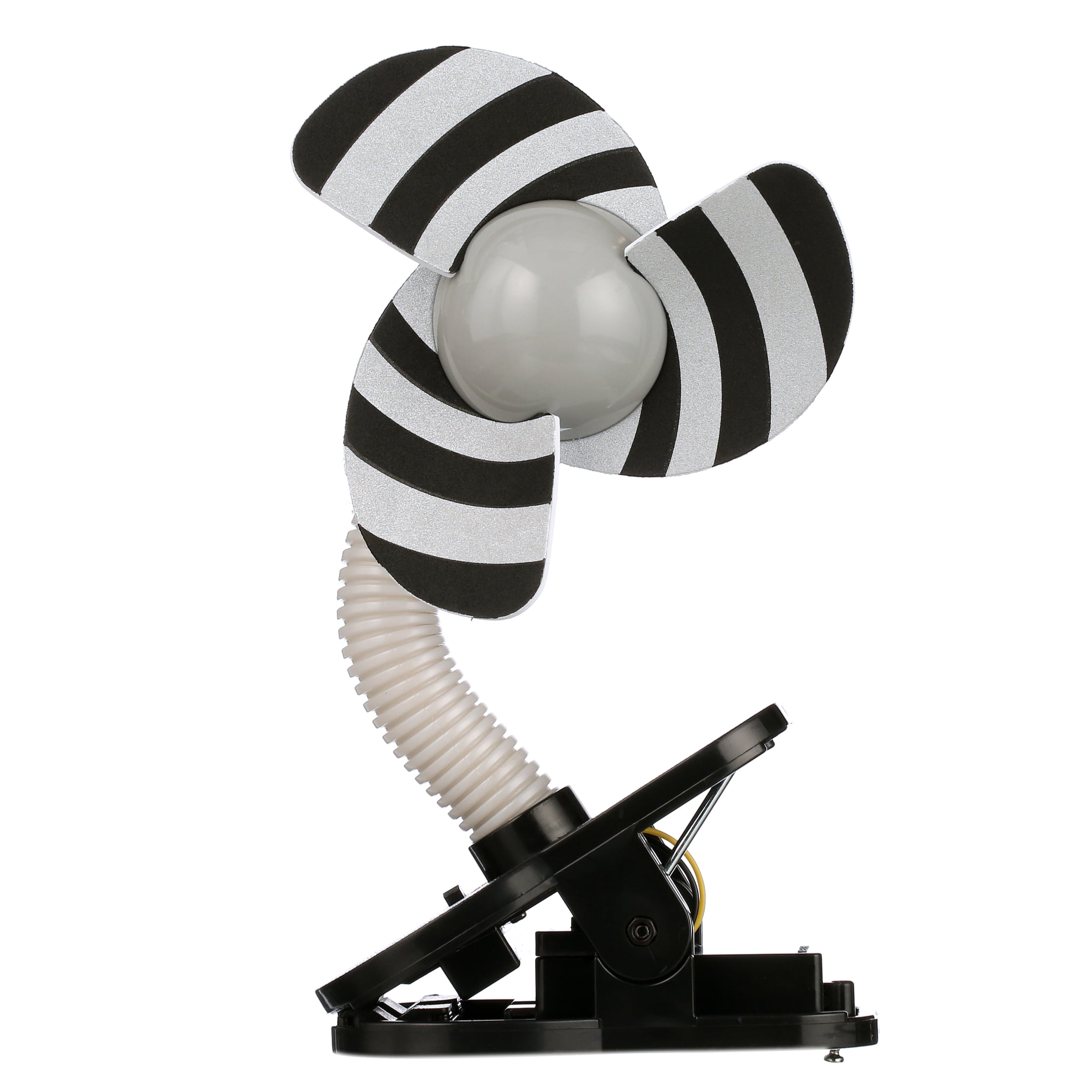 Tee-Zed Clip-on Fan, Black and White Zebra Pattern- Safe Foam Fan ...