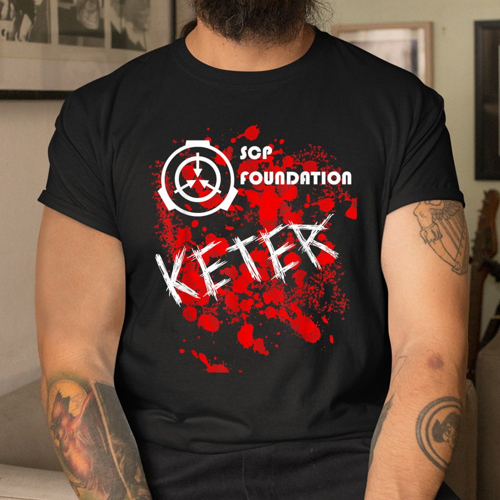 Tee shirt Adults, Scp Foundation Logo With Blood Spatter Keter Shirt ...